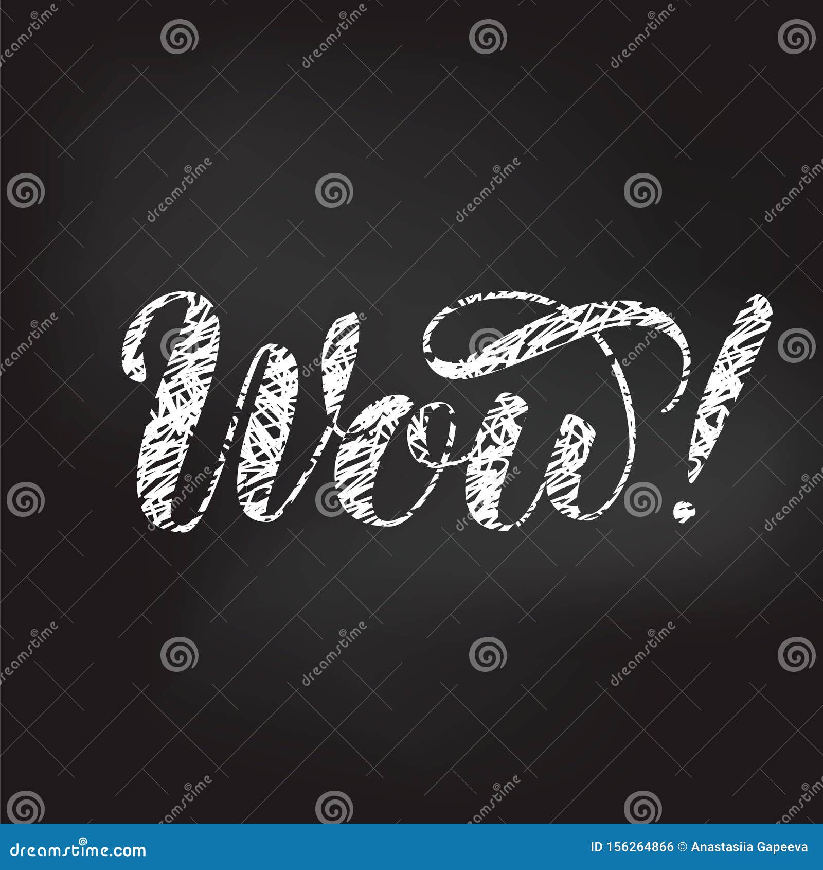 Wow! Lettering. Vector Illustration with Chalk Effect. Stock Vector ...