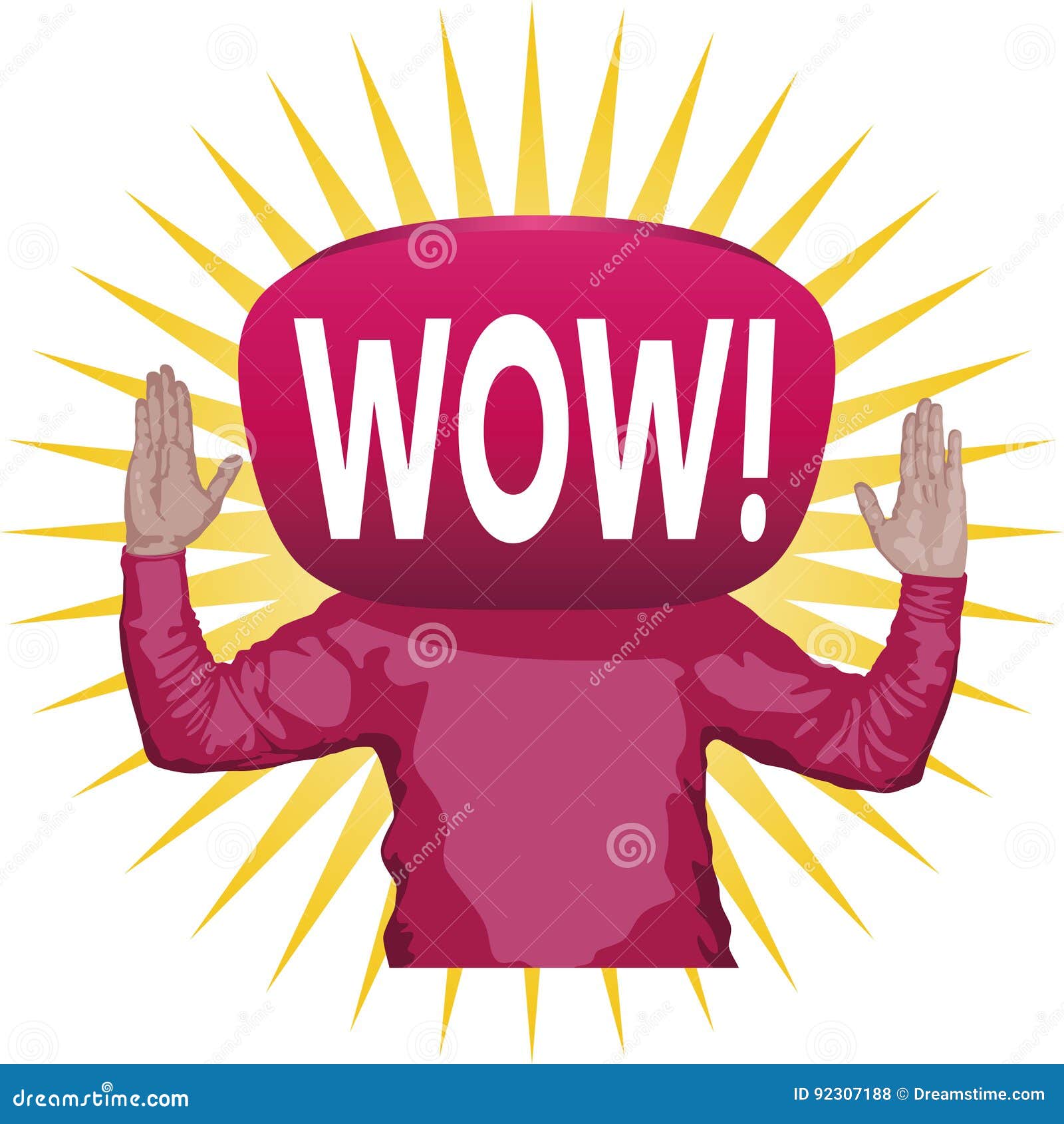 Wow Man stock vector. Illustration of joke, pose, person - 92307188
