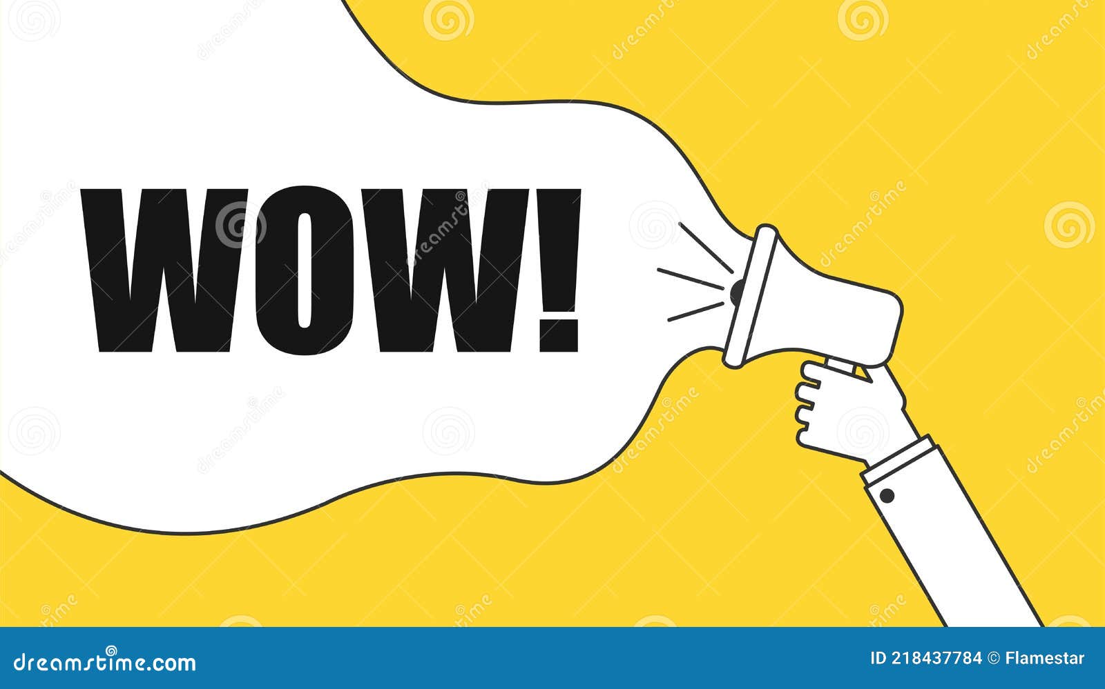 WOW Message into Speech Bubble of Megaphone. Vector Stock Vector ...