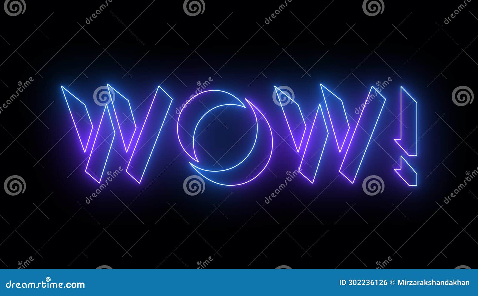 WOW! Neon Glowing Text Illustration. Neon-colored WOW! Text. Stock ...
