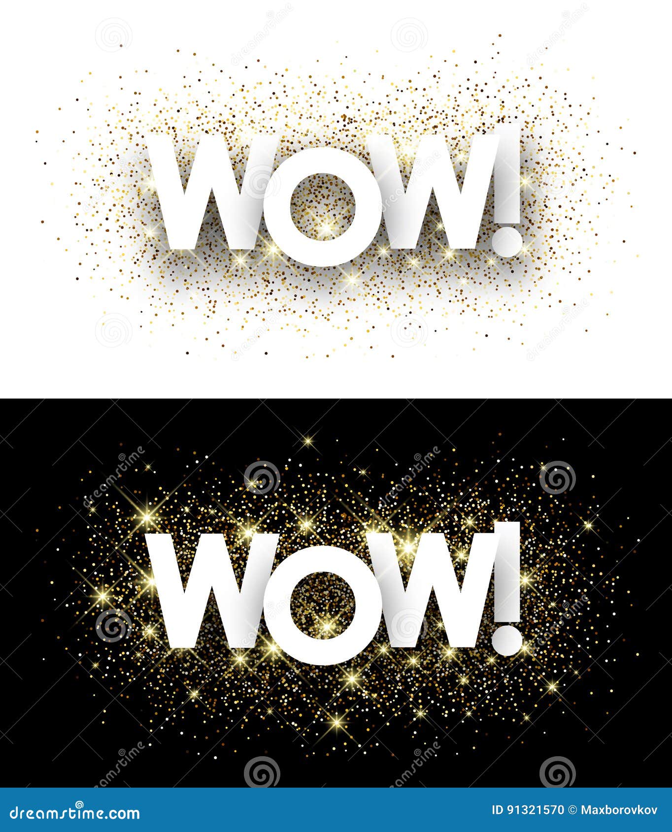 Wow paper banners. stock vector. Illustration of brown - 91321570