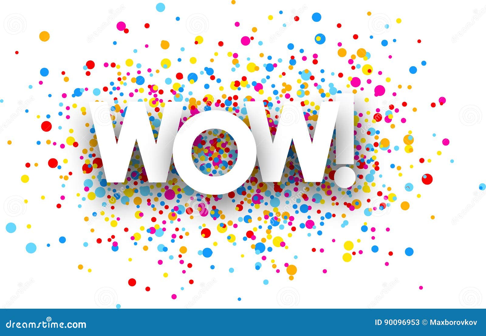 Wow paper card. stock vector. Illustration of enthusiasm - 90096953