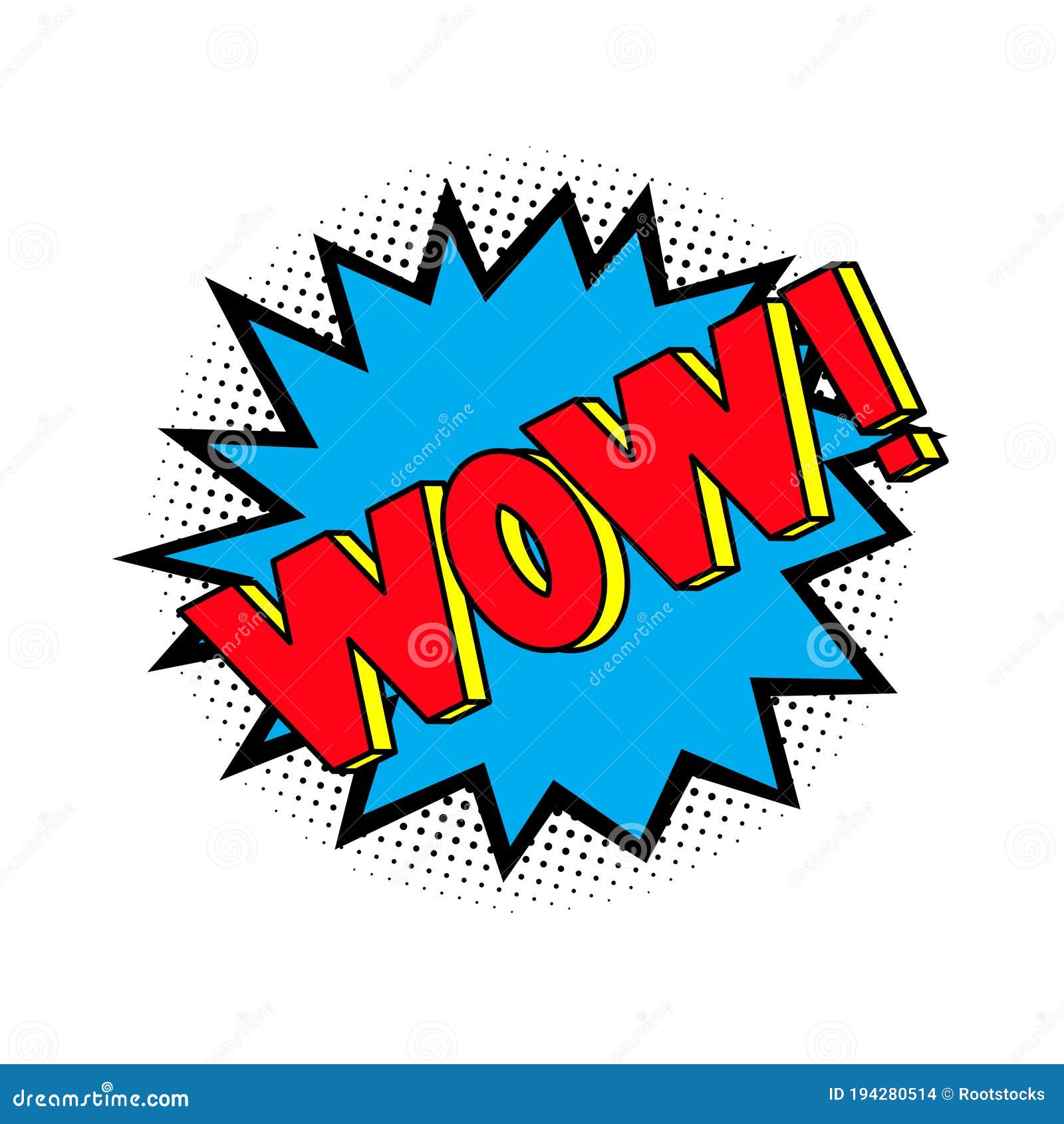 Wow in the pop-art bubble stock illustration. Illustration of bomb ...
