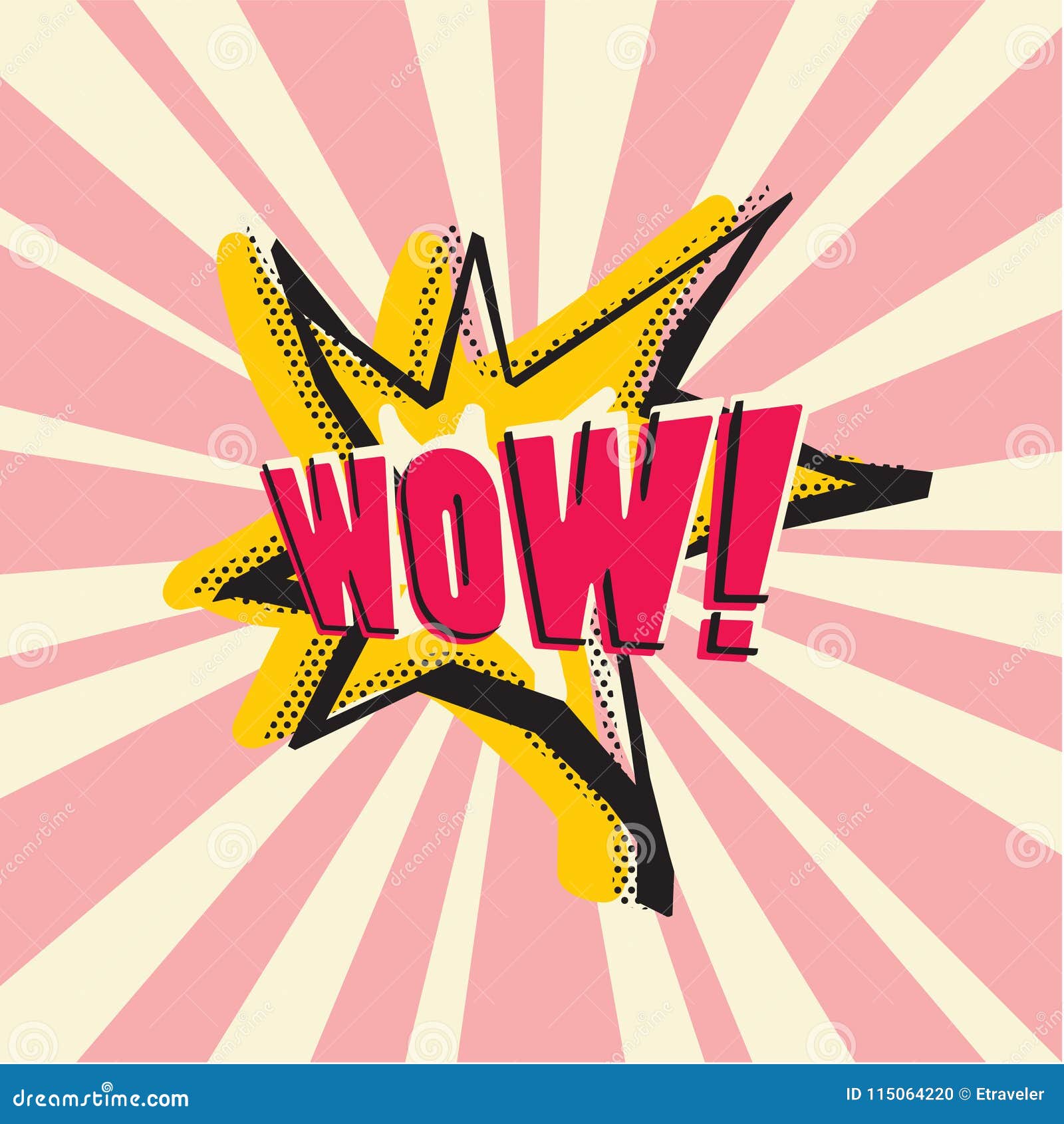 Wow pop art text banner stock vector. Illustration of background ...