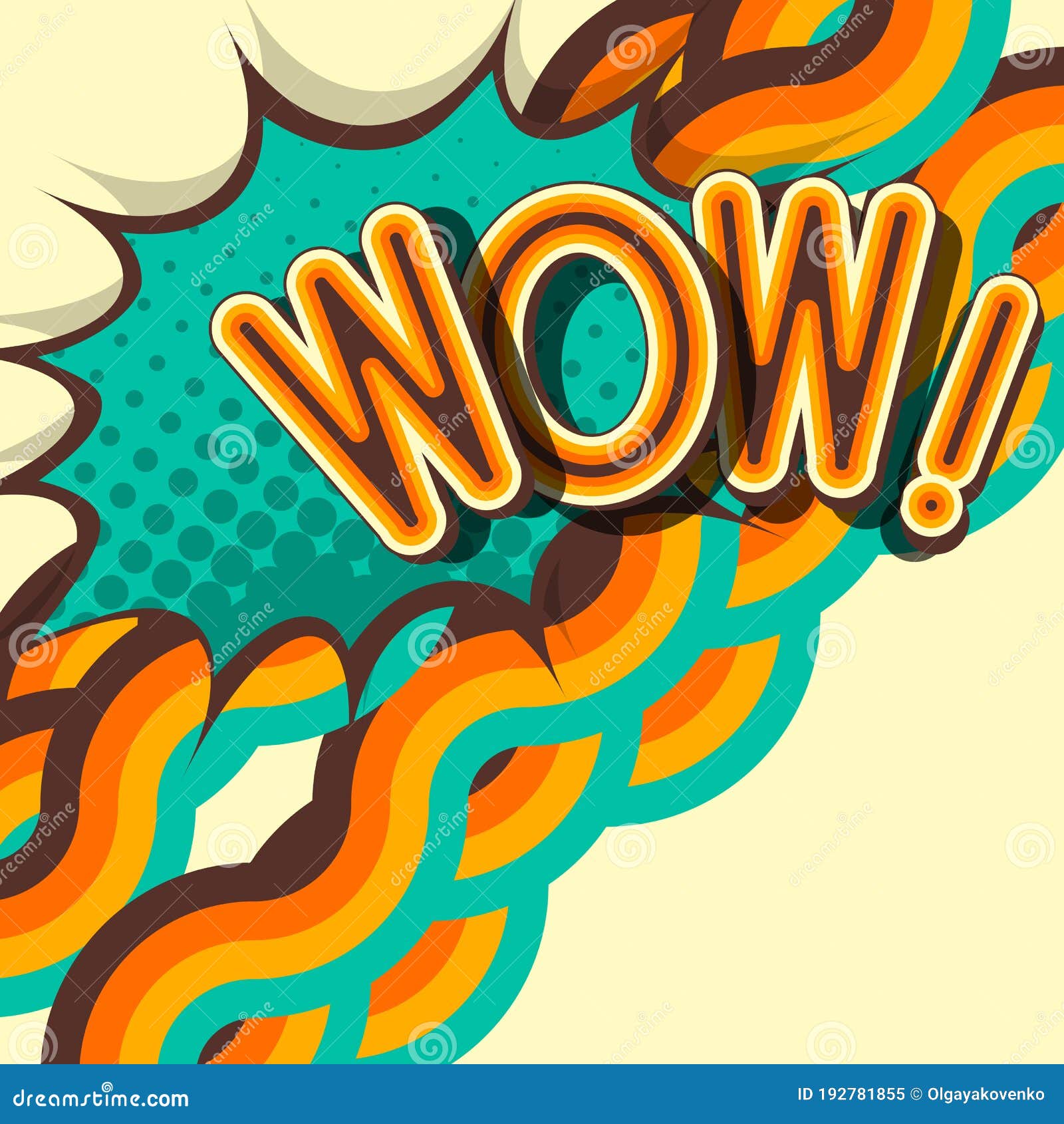 WOW - Retro Lettering with Shadows, Stock Vector - Illustration of font ...