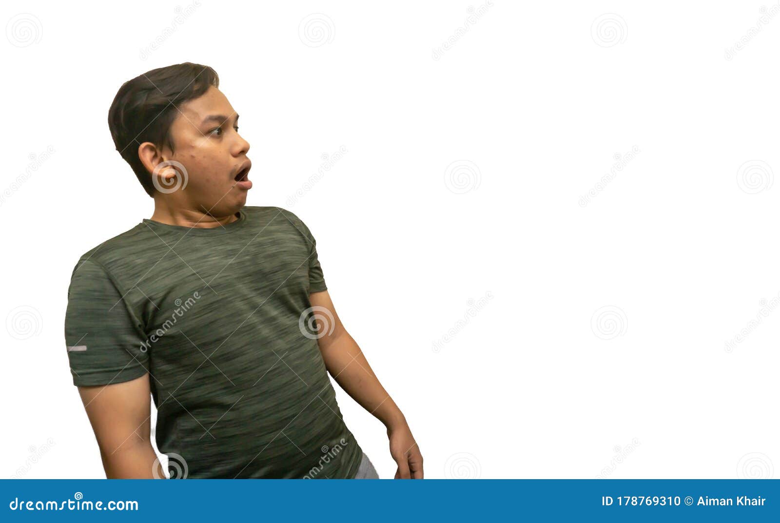 Wow and Shocked Face Expression of Young Asian Malay Man Point To ...