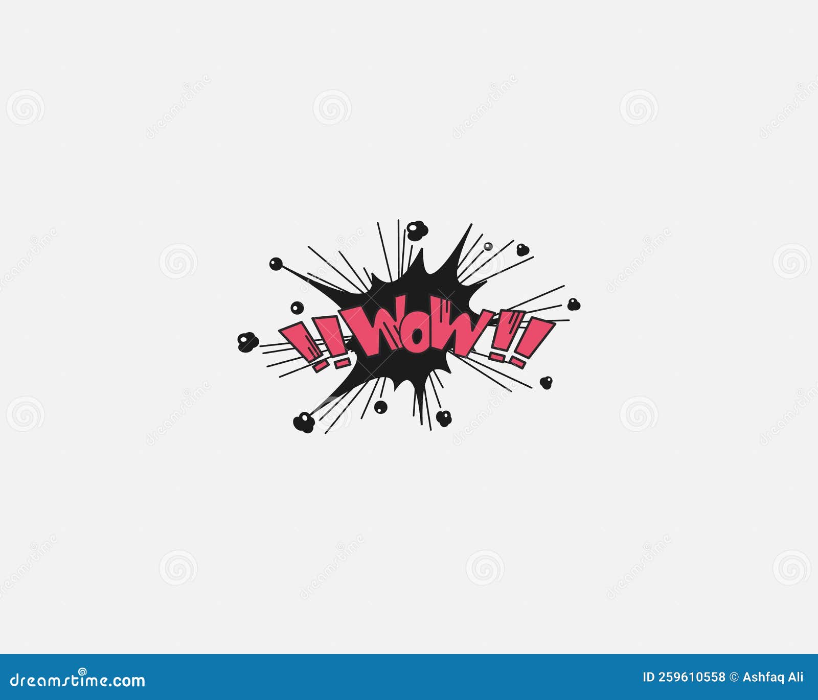 WOW Sign Funny Speech Bubble Text Design Illustration of Cartoon, Comic ...