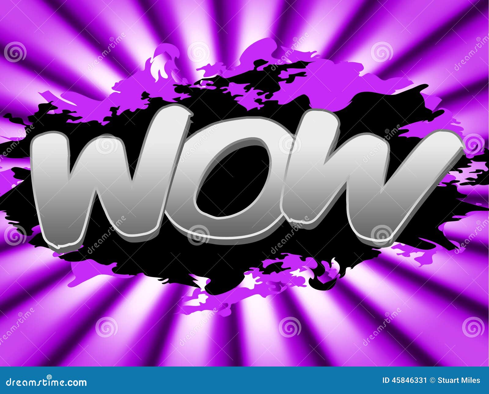 Wow Sign Shows Impressive Display and Bewilderment Stock Illustration ...