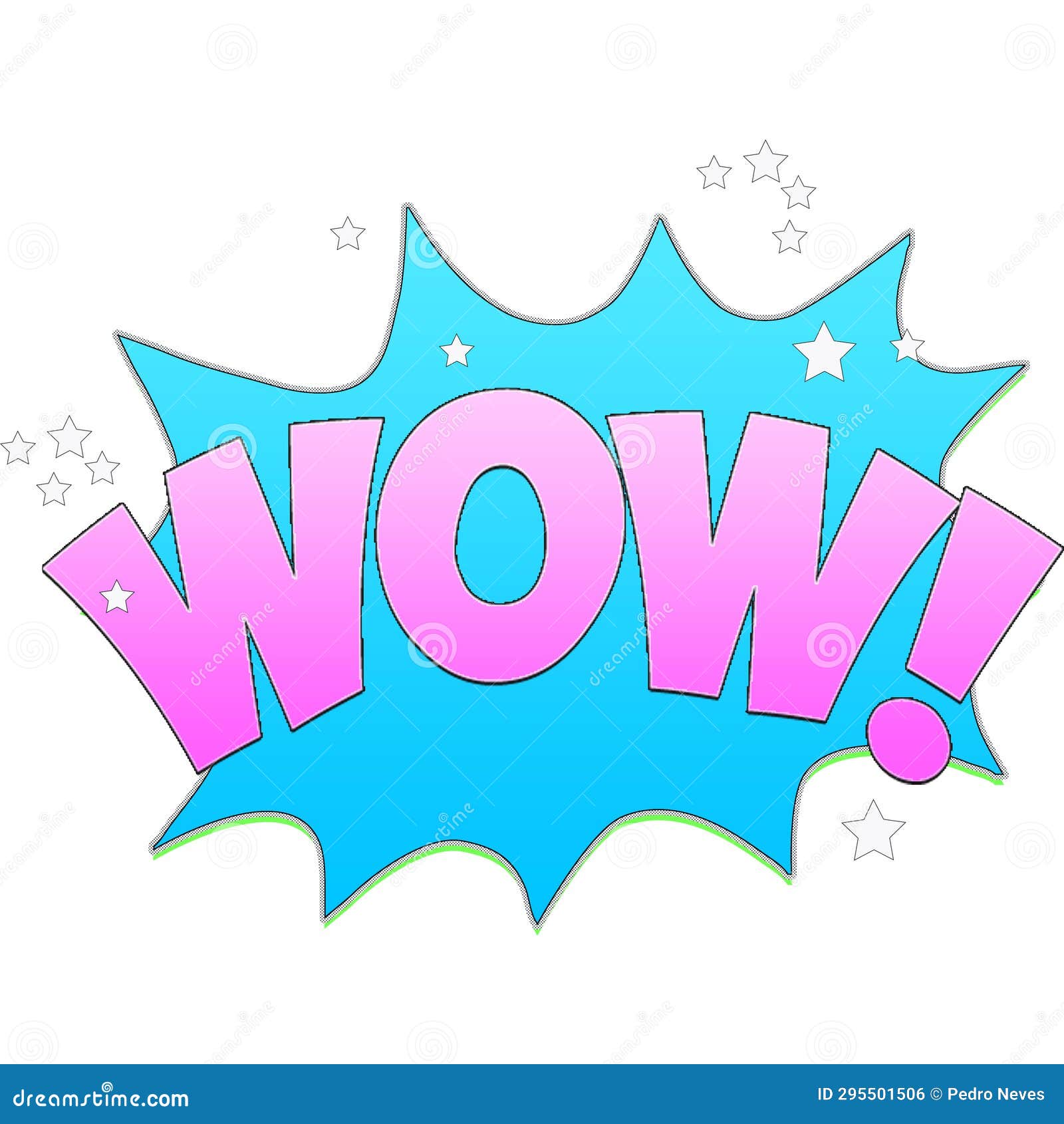 Wow Sound Comic Book, Pop Style Dotted. Vector Cloud Halftone Wow Pop ...