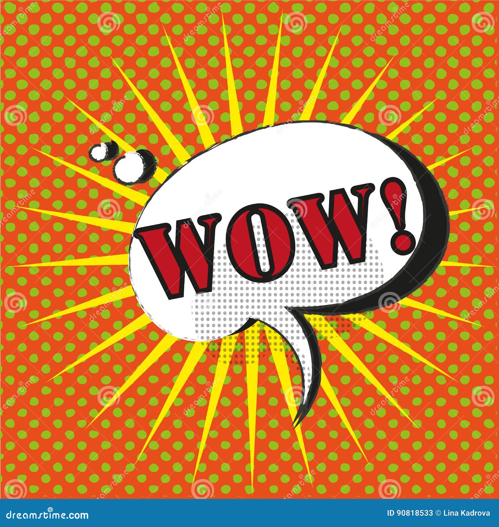 Wow Speech Bubble Pop Art Comic Style Vector with Star Stock Vector ...