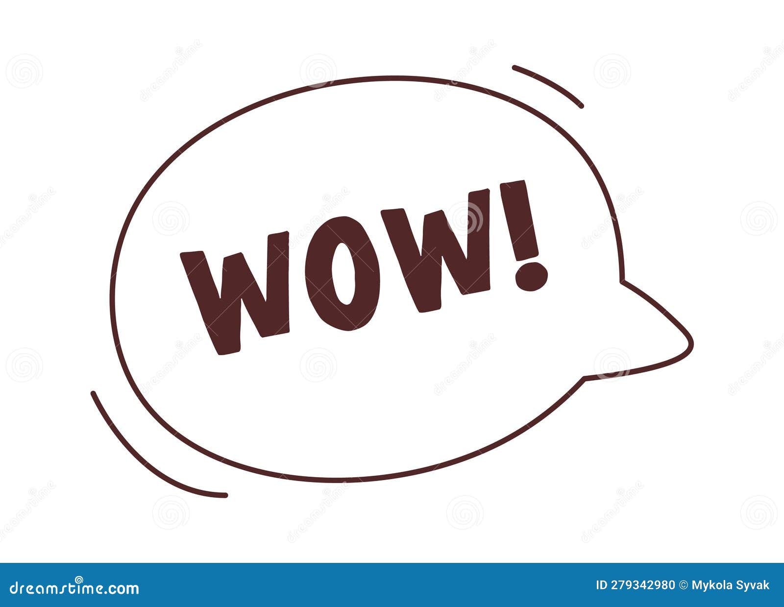 Wow Speech Bubble stock vector. Illustration of speech - 279342980