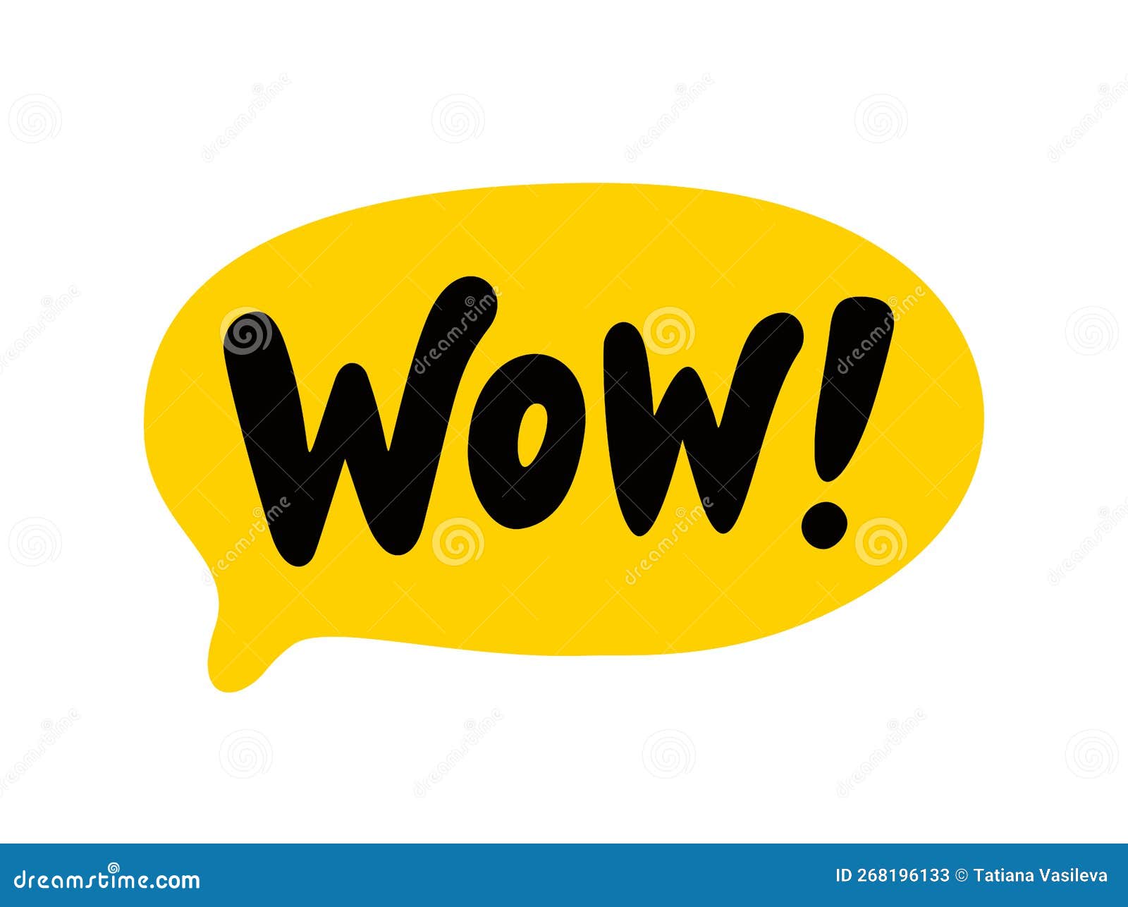WOW Speech Bubble. Wow Text. Hand Drawn Comic Quote Cloud. Doodle ...