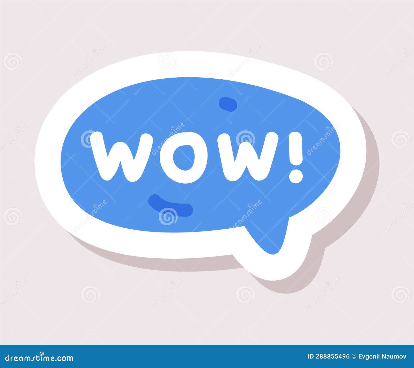 Wow Sticker Design with Speech Bubble and Positive Exclamation Vector ...