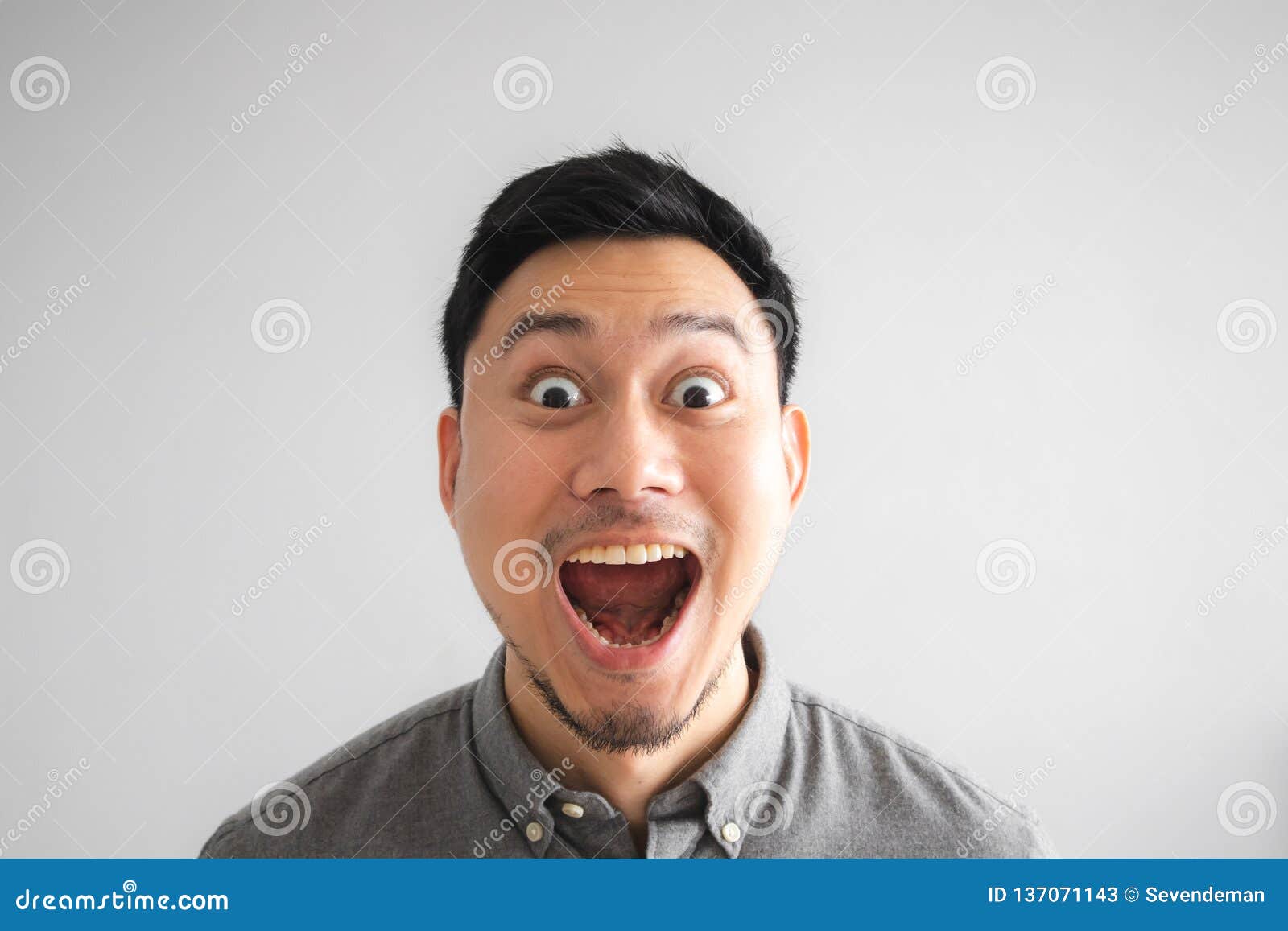 Wow and Surprised Face of Funny Good Looking Man Stock Image - Image of ...