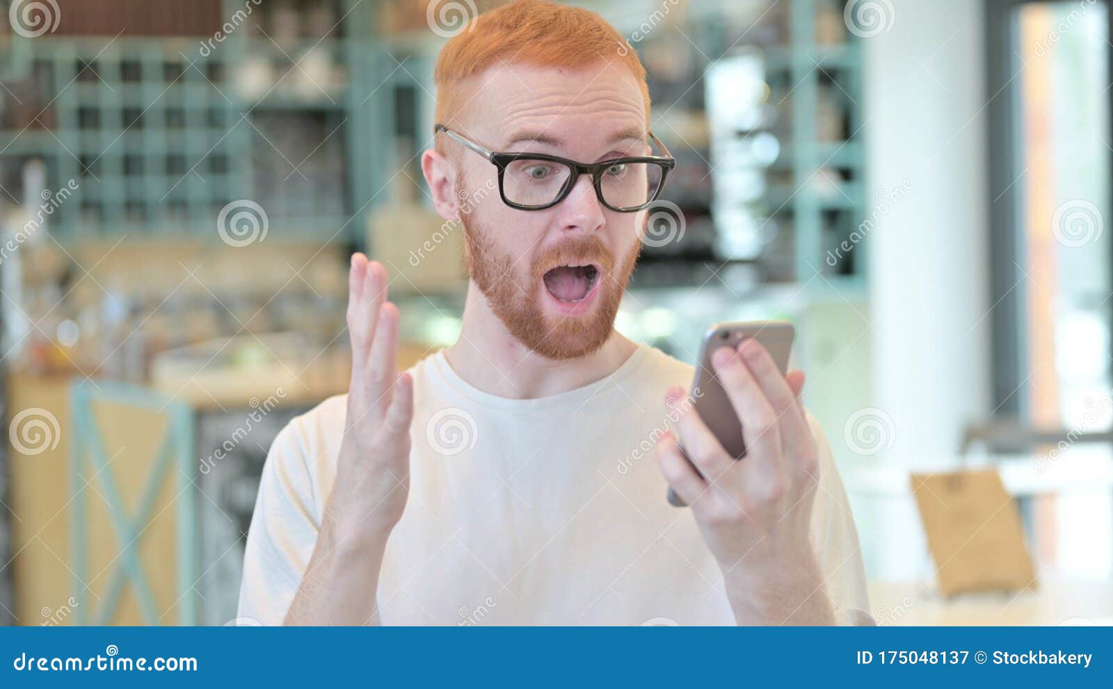 Wow, Surprised Happy Redhead Man Excited by Results Stock Image - Image ...