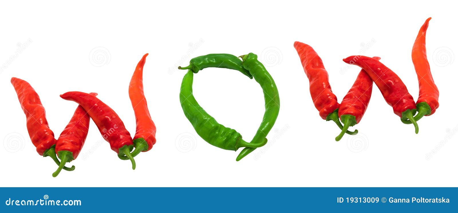 WOW Tekst Die Uit Spaanse Peperpeper Wordt Samengesteld Stock ...