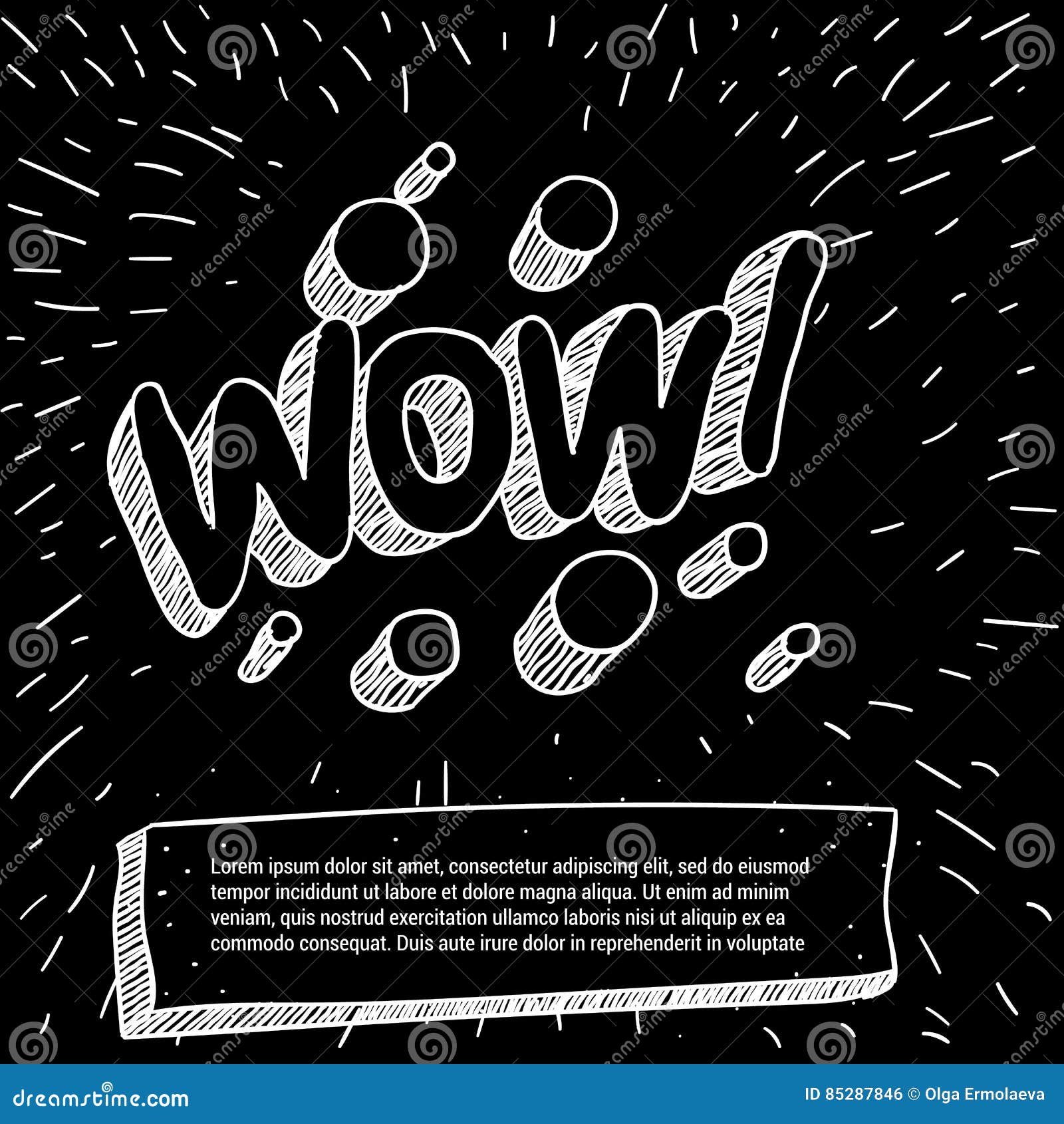 Wow! Vector mock up. stock vector. Illustration of astonished - 85287846