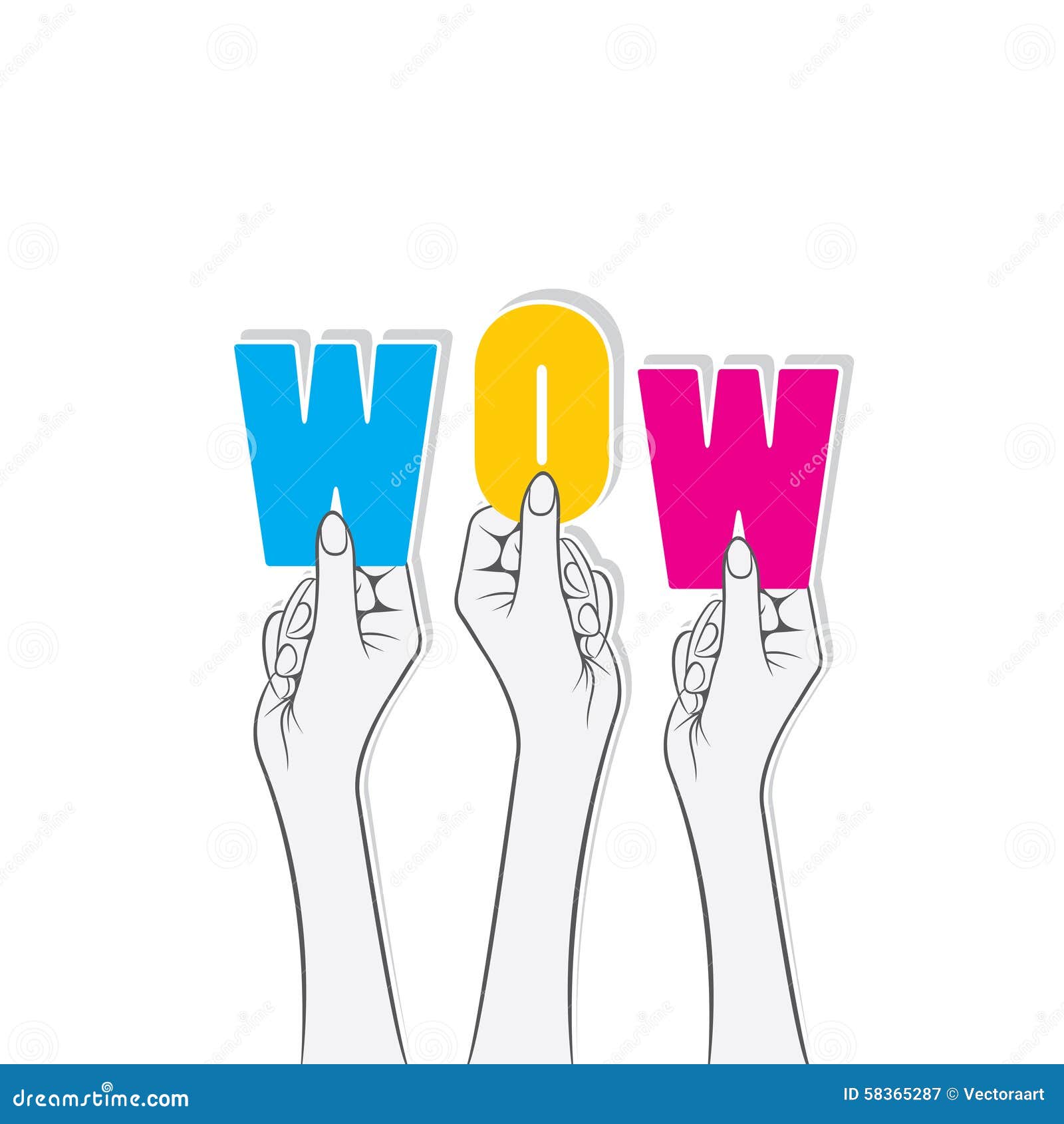 Wow word banner design stock vector. Illustration of cartoon - 58365287