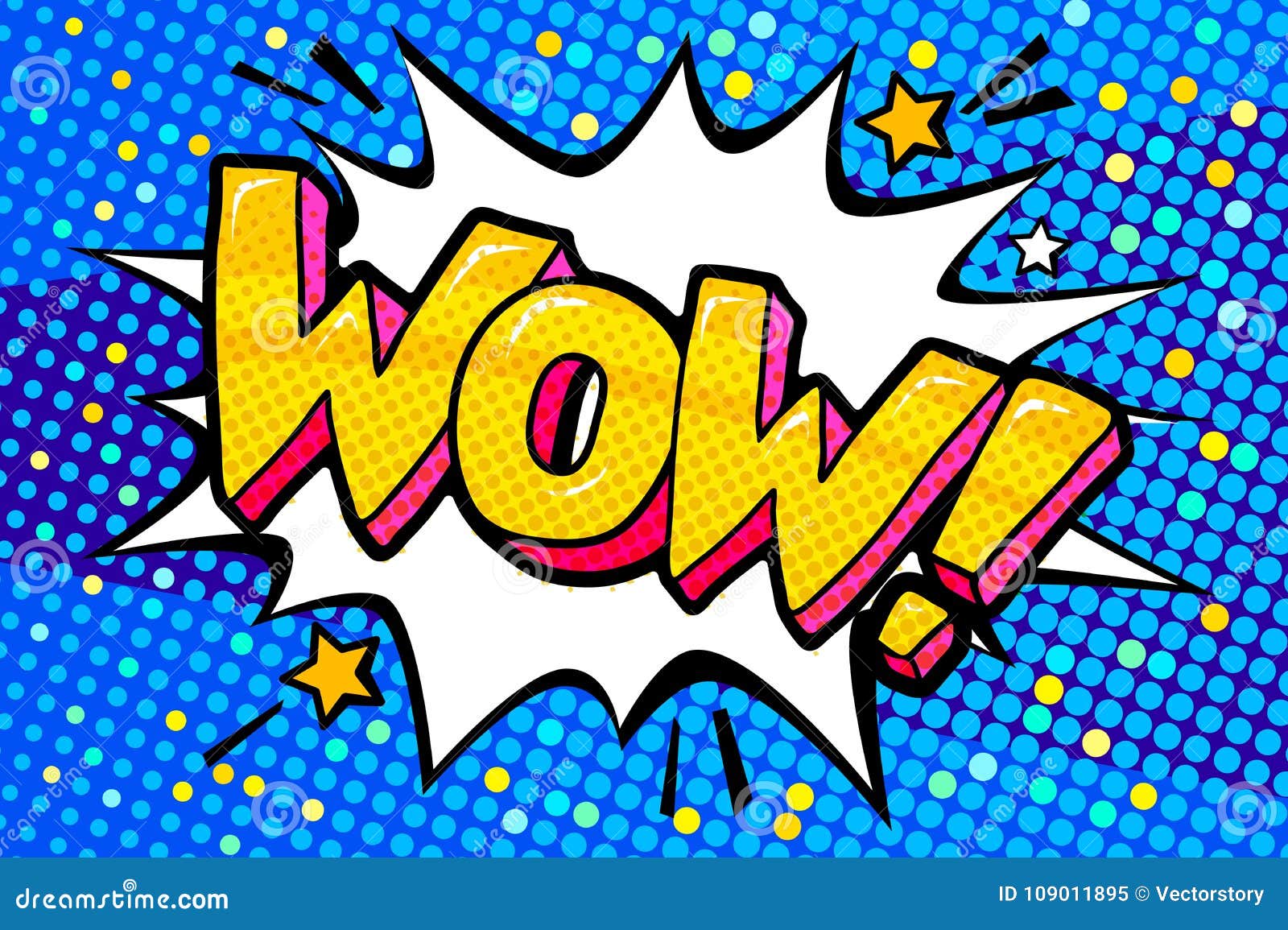 Wow Word Bubble Stock Vector Illustration Of Halftone 109011895