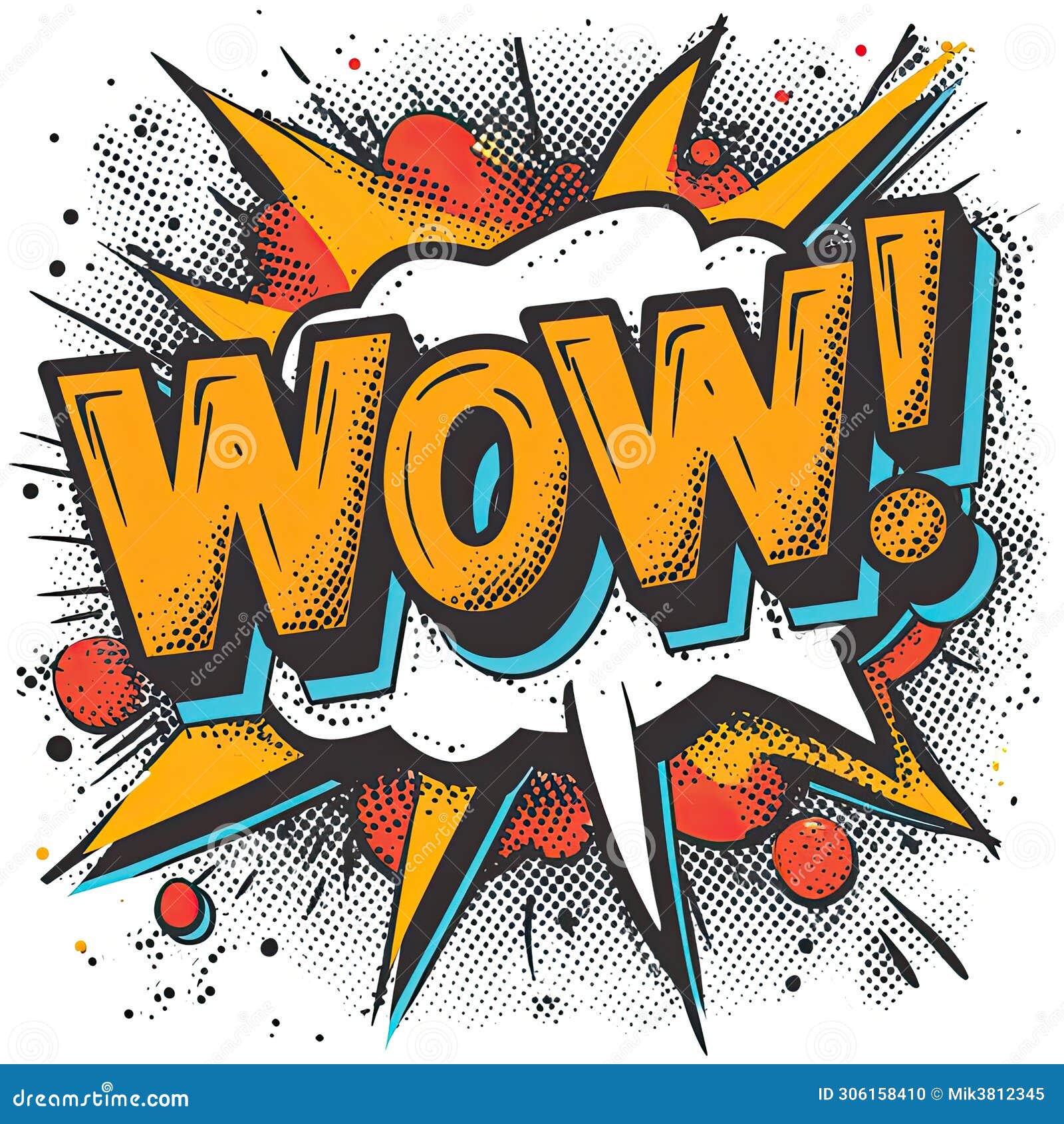 WOW Word and Comic Background. Stock Illustration - Illustration of ...