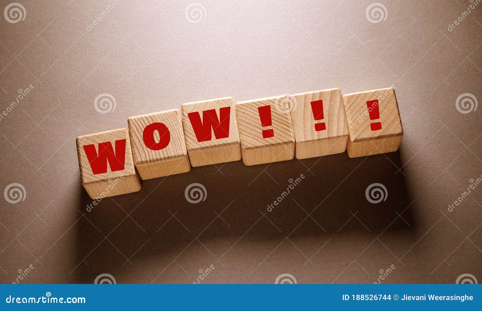 Wow Word with Wooden Cubes stock photo. Image of letters - 188526744