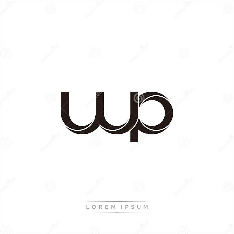 Wp Initial Letter Split Lowercase Modern Monogram Linked Outline Rounded Logo Stock Vector ...