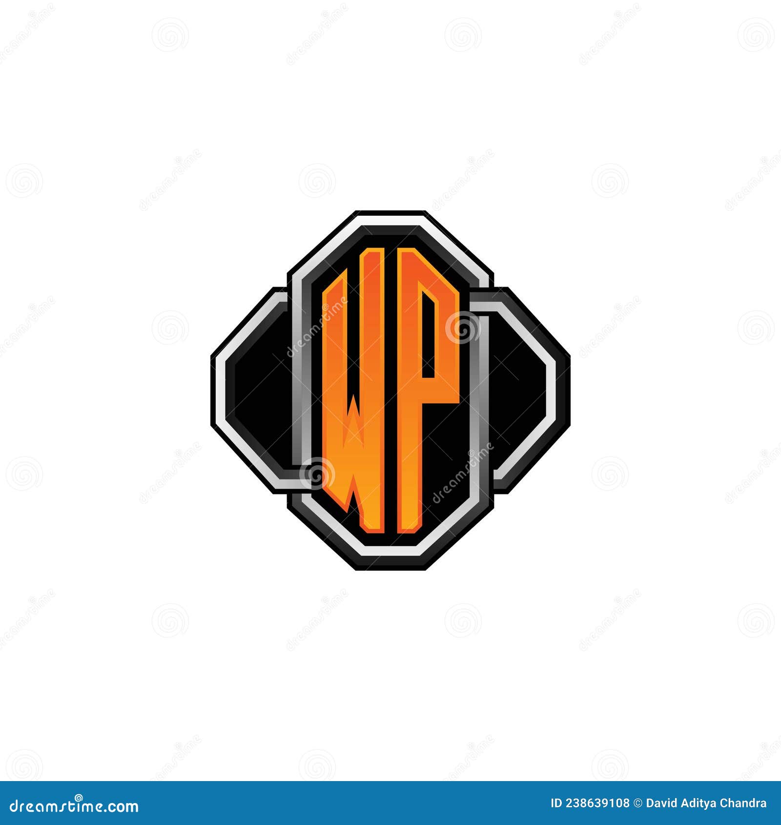 WP Logo Letter Geometric Vintage Style Stock Vector - Illustration of ...