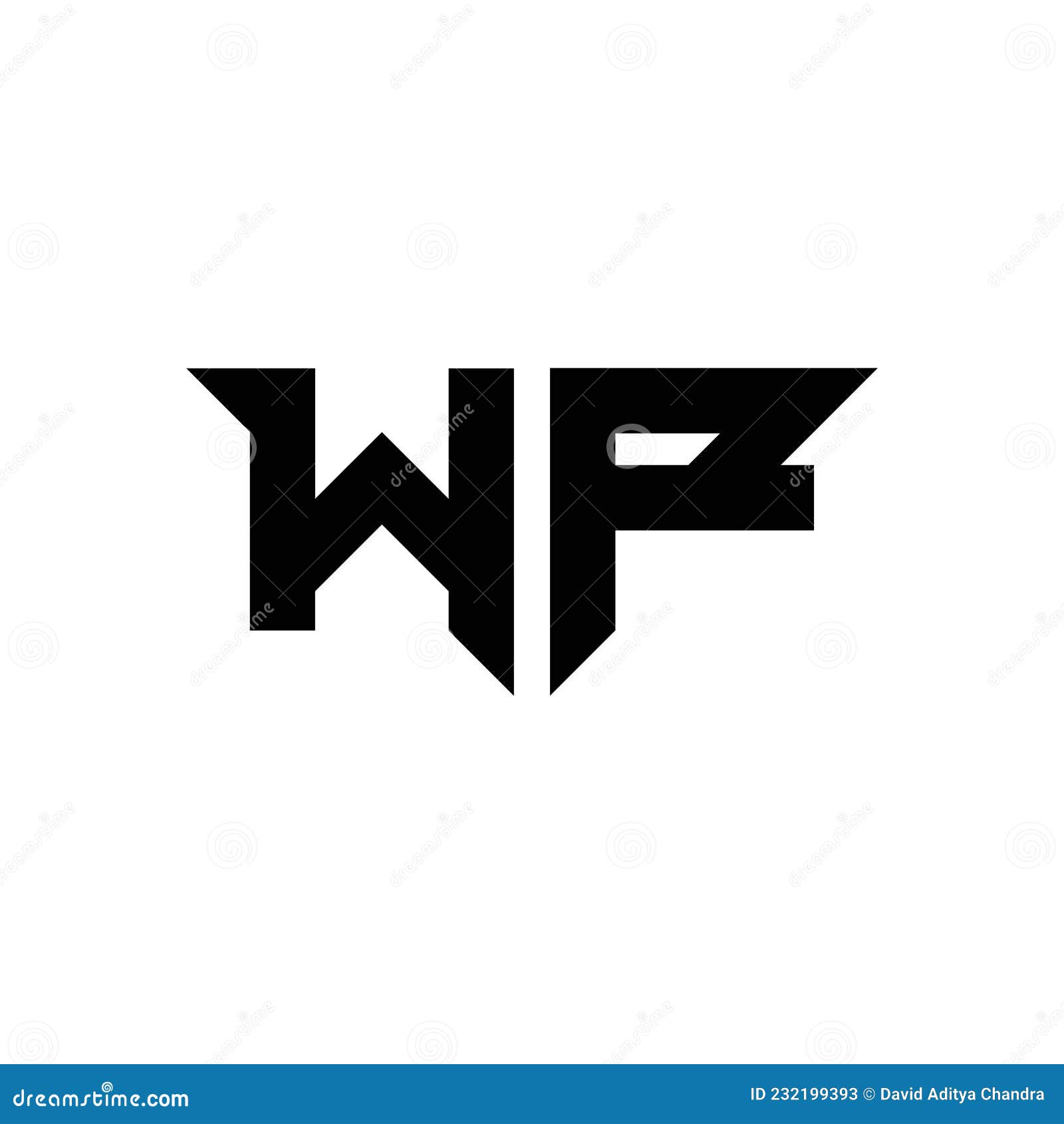 WP Logo Monogram Design Template Stock Vector - Illustration of modern ...