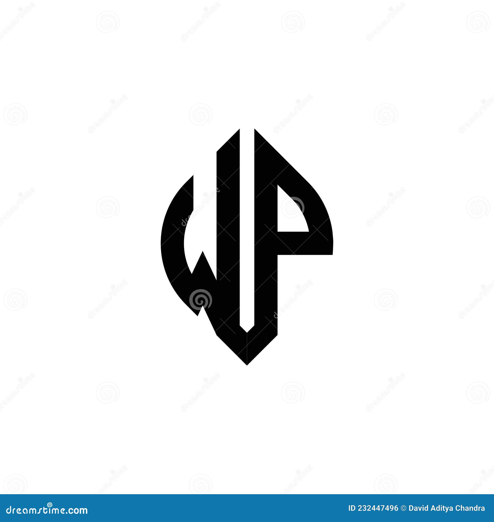 WP Logo Monogram Geometric Shape Style Stock Vector - Illustration of ...