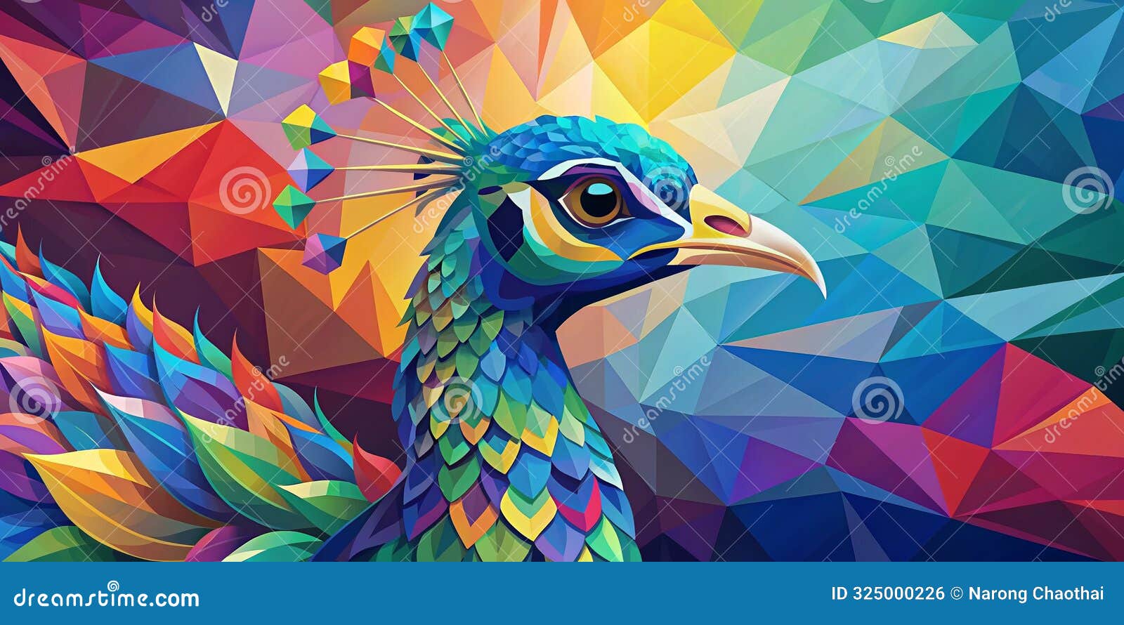 Wpap Style Abstract Background Peacock AI-Created Content Stock ...