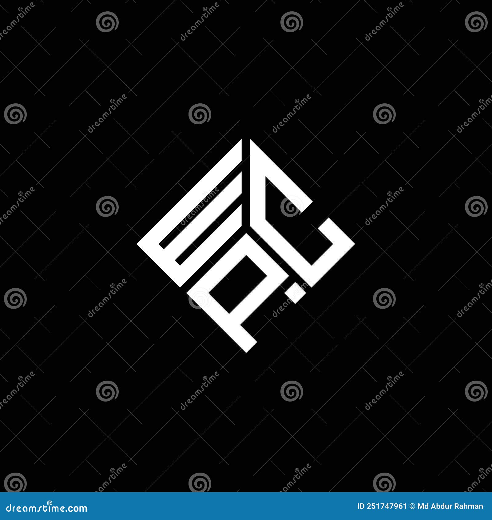 WPC Letter Logo Design on Black Background. WPC Creative Initials ...