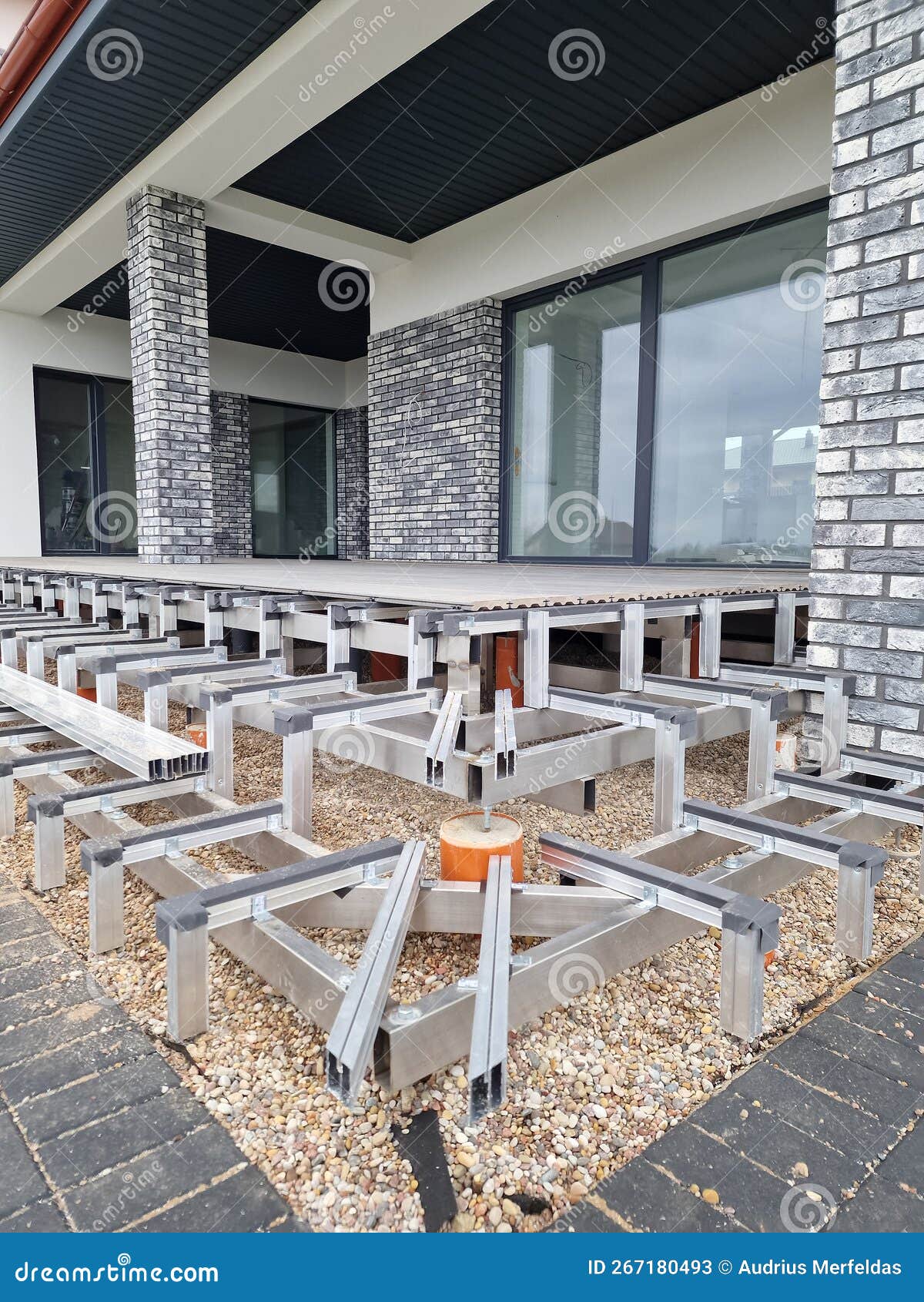 WPC Terrace during Construction and Installation Stock Image - Image of ...