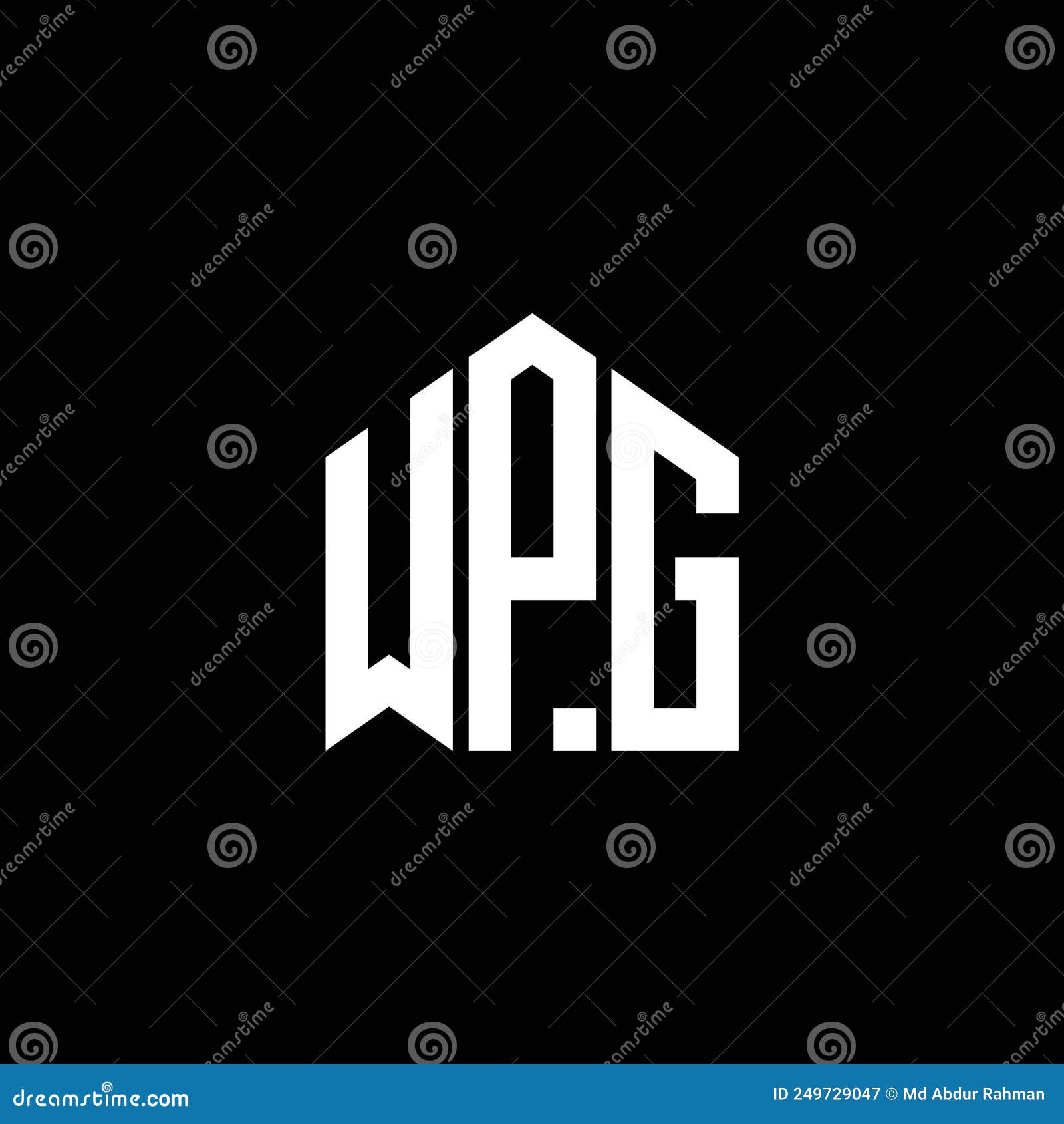 WPG Letter Logo Design on BLACK Background. WPG Creative Initials ...