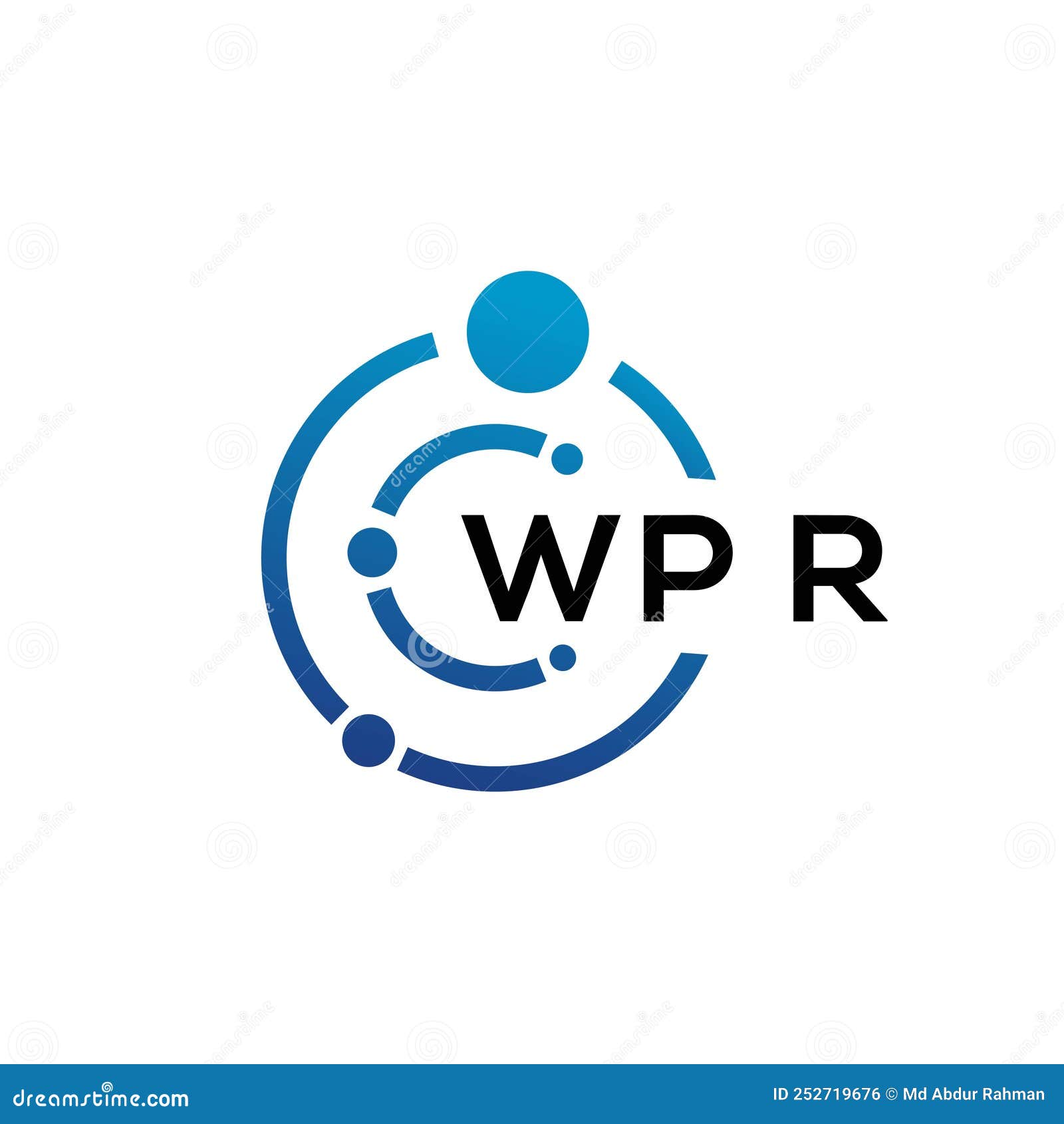 WPR Letter Technology Logo Design on White Background. WPR Creative ...
