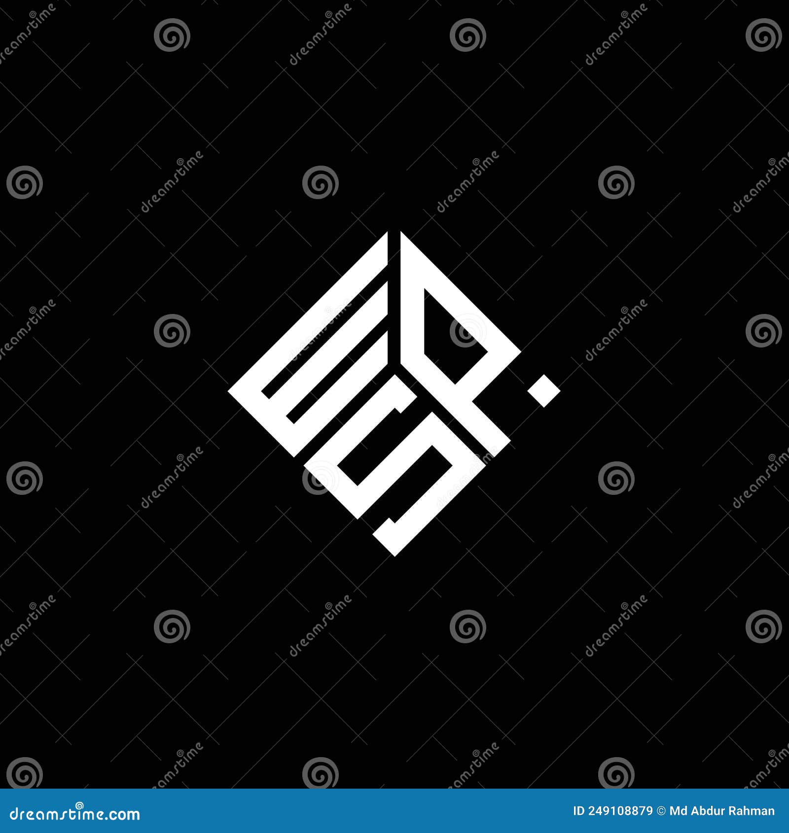 WPS Letter Logo Design On Black Background. WPS Creative Initials ...