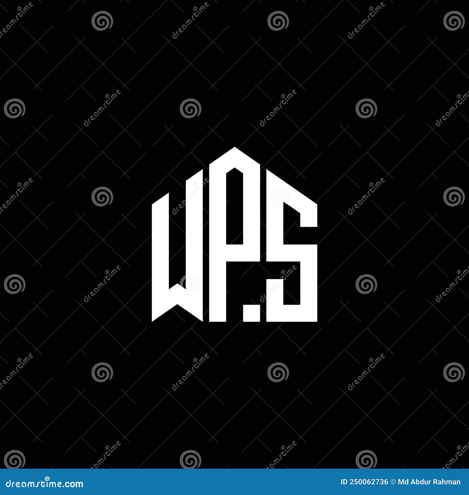 WPS Letter Logo Design On BLACK Background. WPS Creative Initials ...