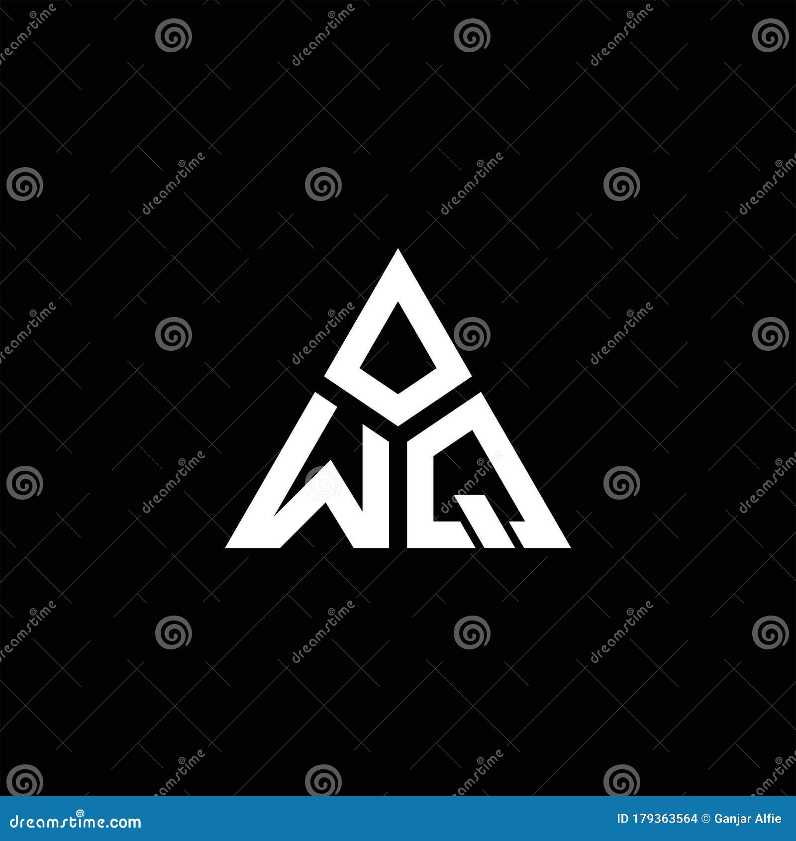 WQ Monogram Logo with 3 Pieces Shape Isolated on Triangle Stock Vector ...