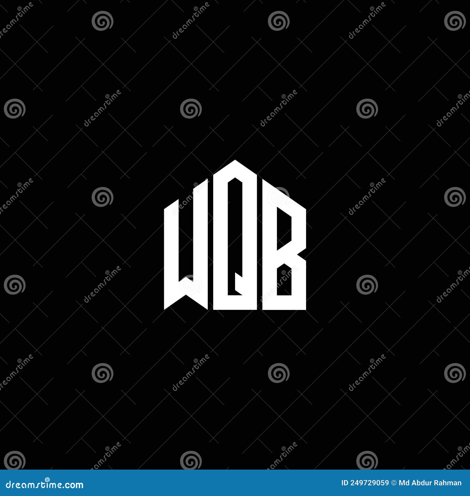 WQB Letter Logo Design on BLACK Background. WQB Creative Initials ...