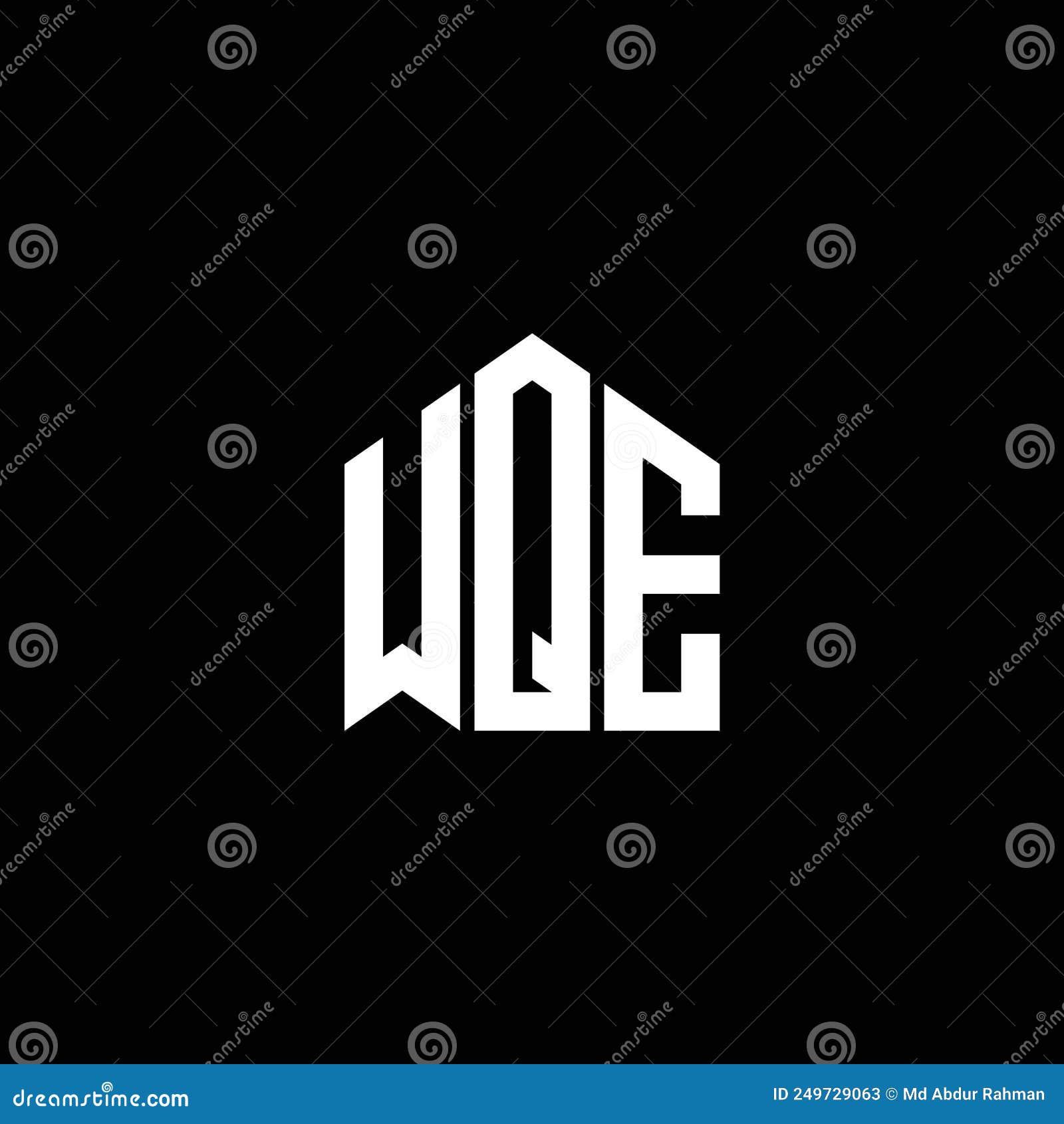 WQE Letter Logo Design on BLACK Background. WQE Creative Initials ...