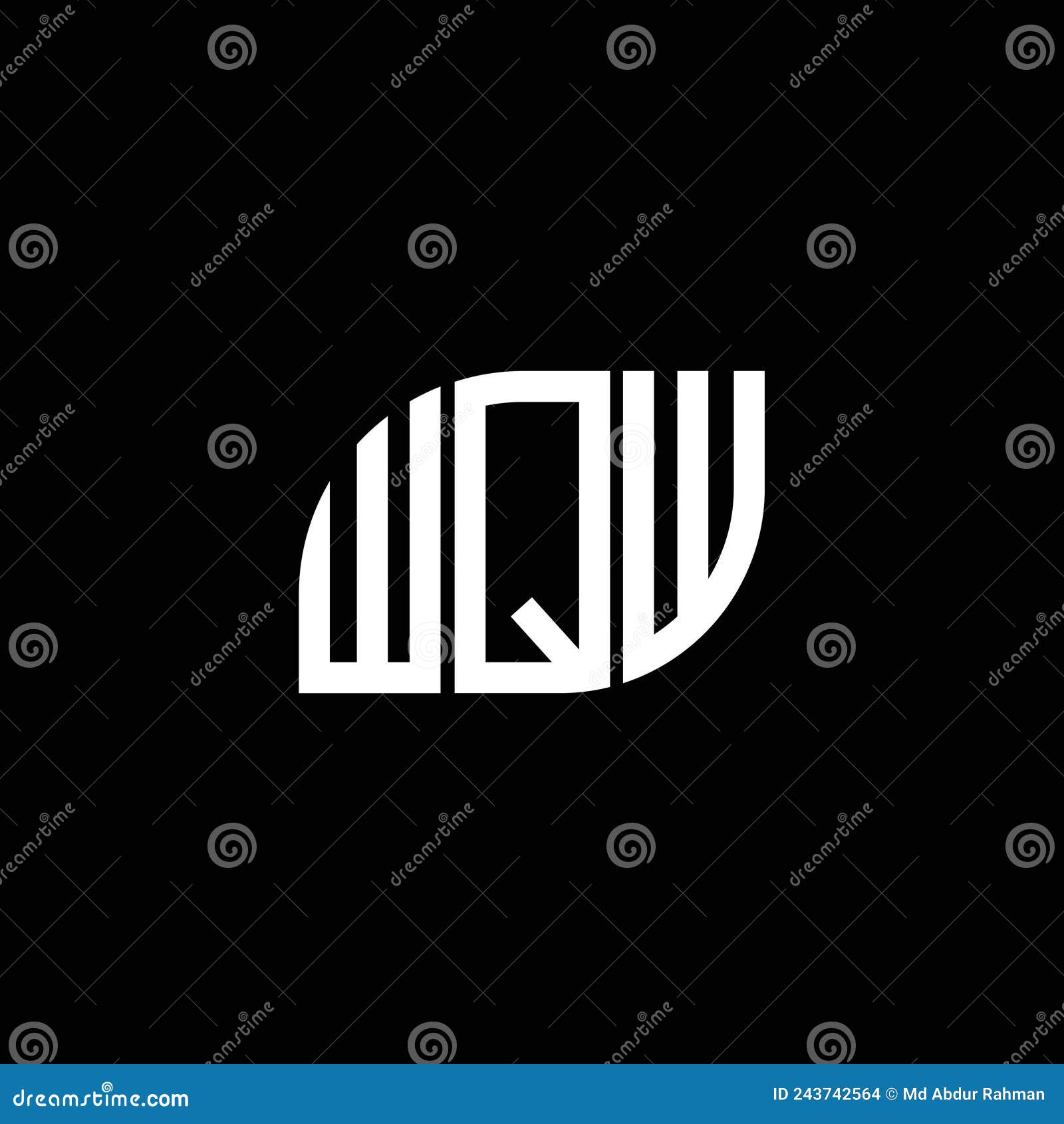 WQW Letter Logo Design on Black Background. WQW Creative Initials ...