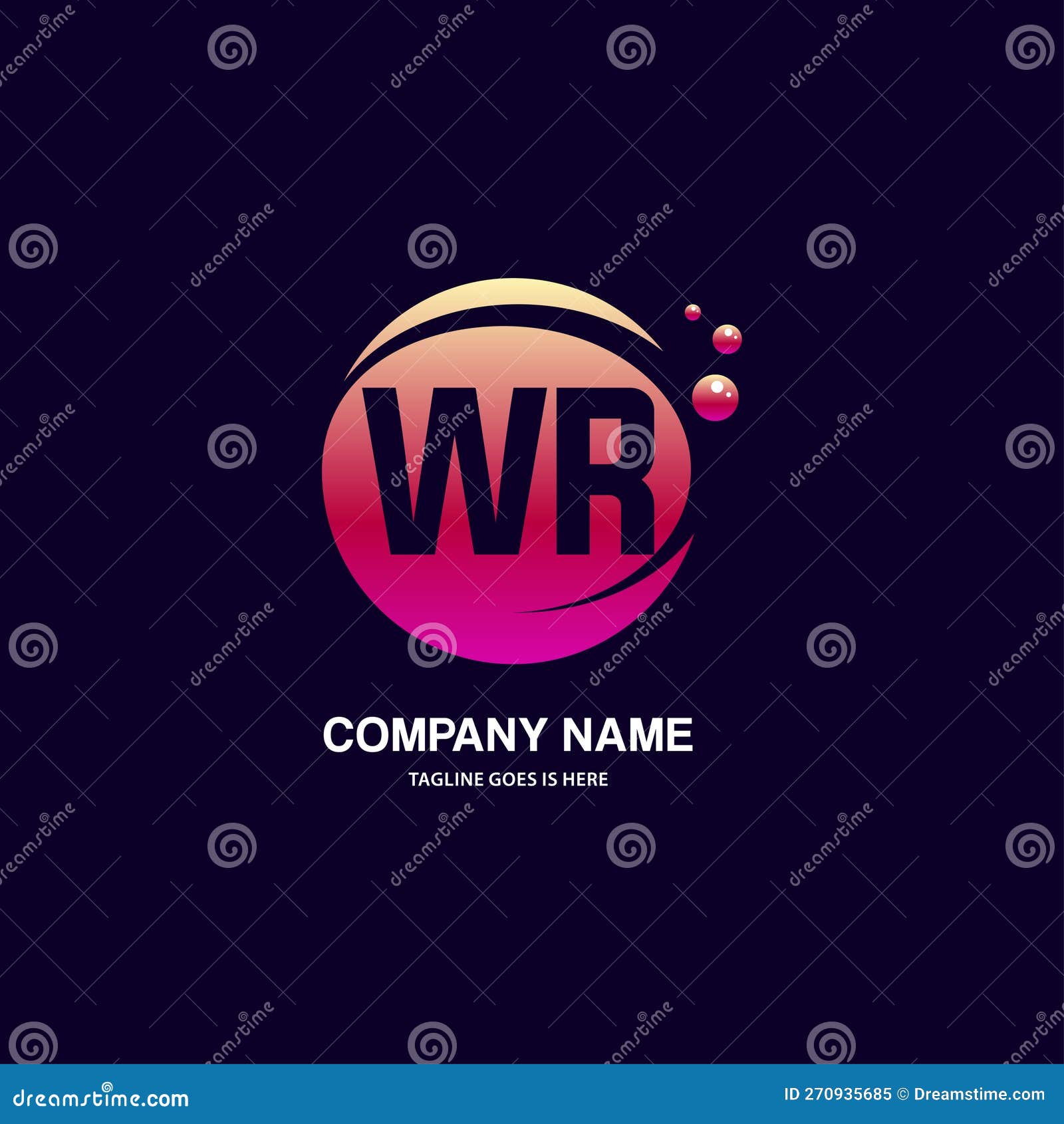 WR Initial Logo with Colorful Circle Template Vector Stock Illustration ...