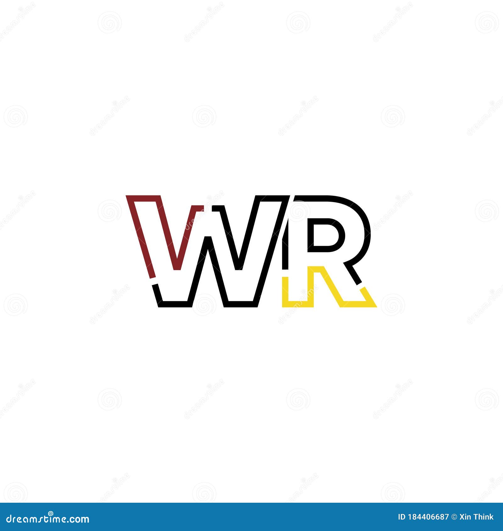 WR Letter Logo Icon Design Template Elements Stock Vector ...