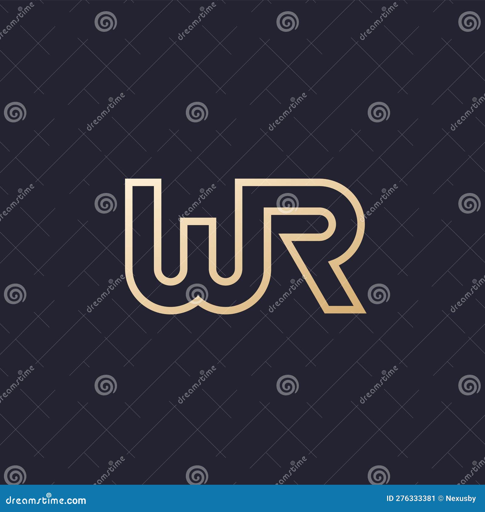 WR Letters Logo, Vector Design on Dark Stock Vector - Illustration of ...