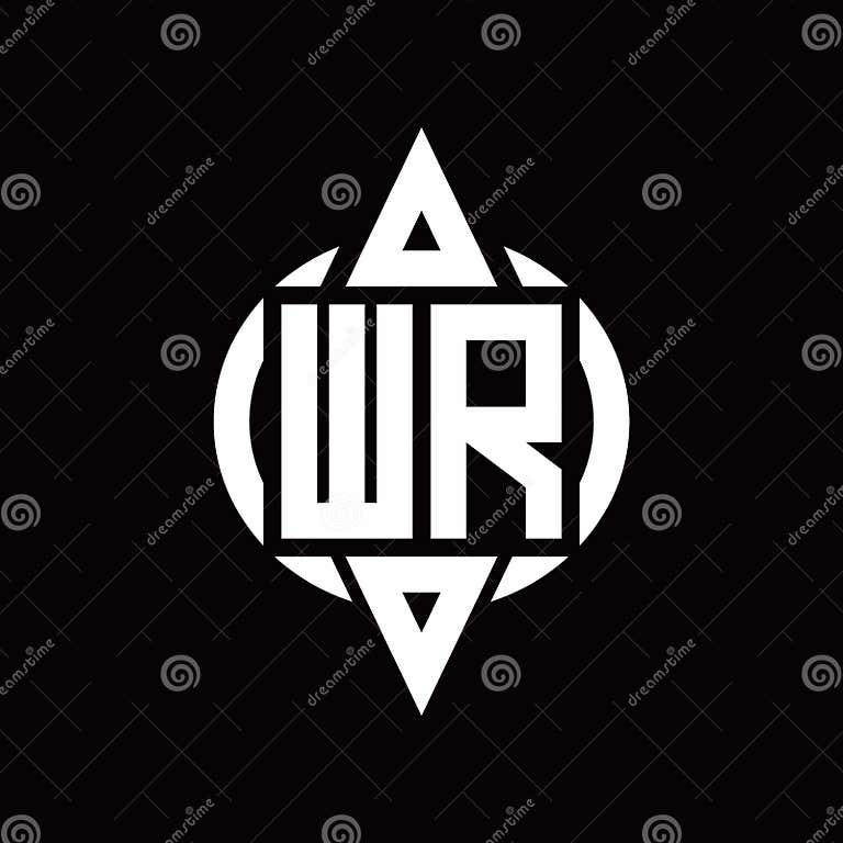 WR Logo with Circle Rounded Combine Triangle Top and Bottom Side Design ...