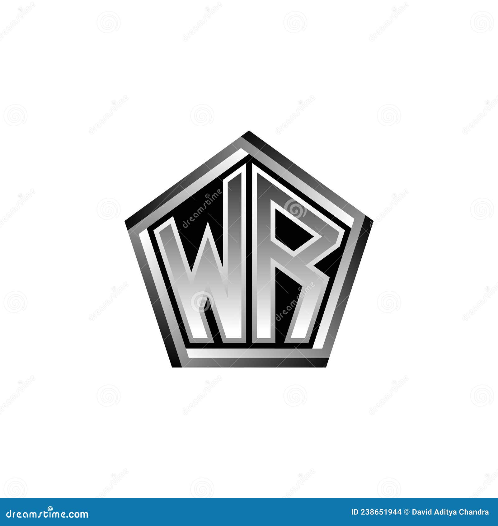 WR Logo Monogram Silver Geometric Modern Design Stock Vector ...
