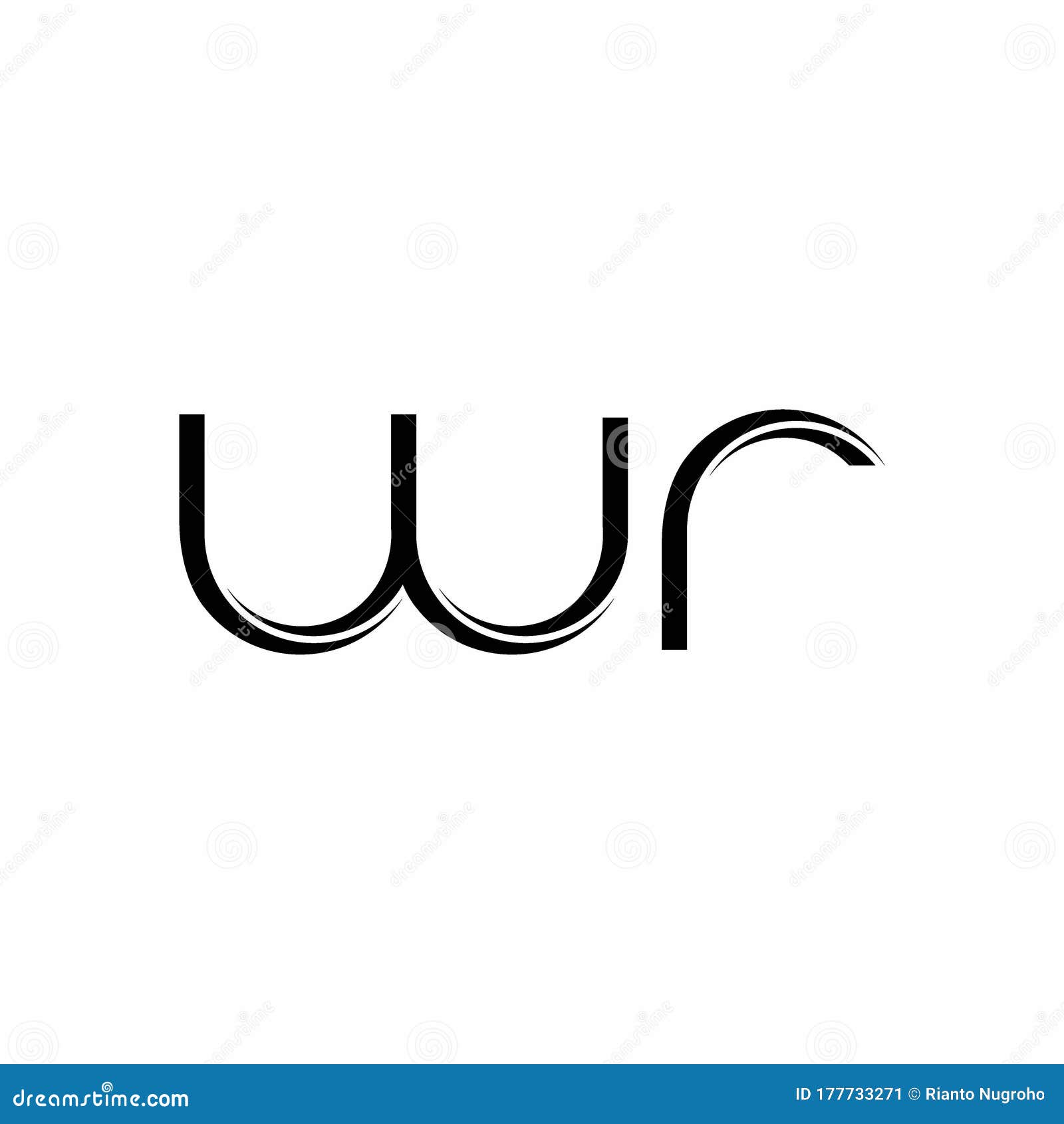 WR Logo Monogram with Slice Rounded Modern Design Template Stock Vector ...