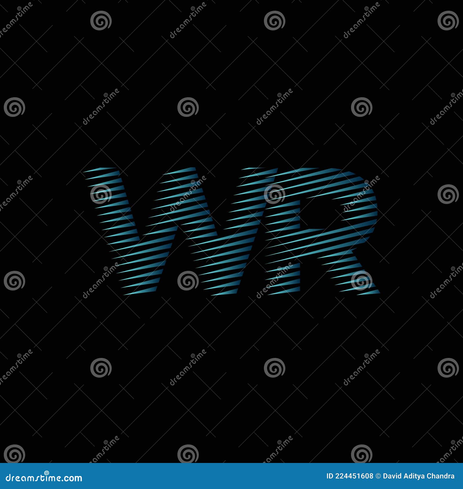 WR Monogram Lines Style Blue Light Vector | CartoonDealer.com #224451608