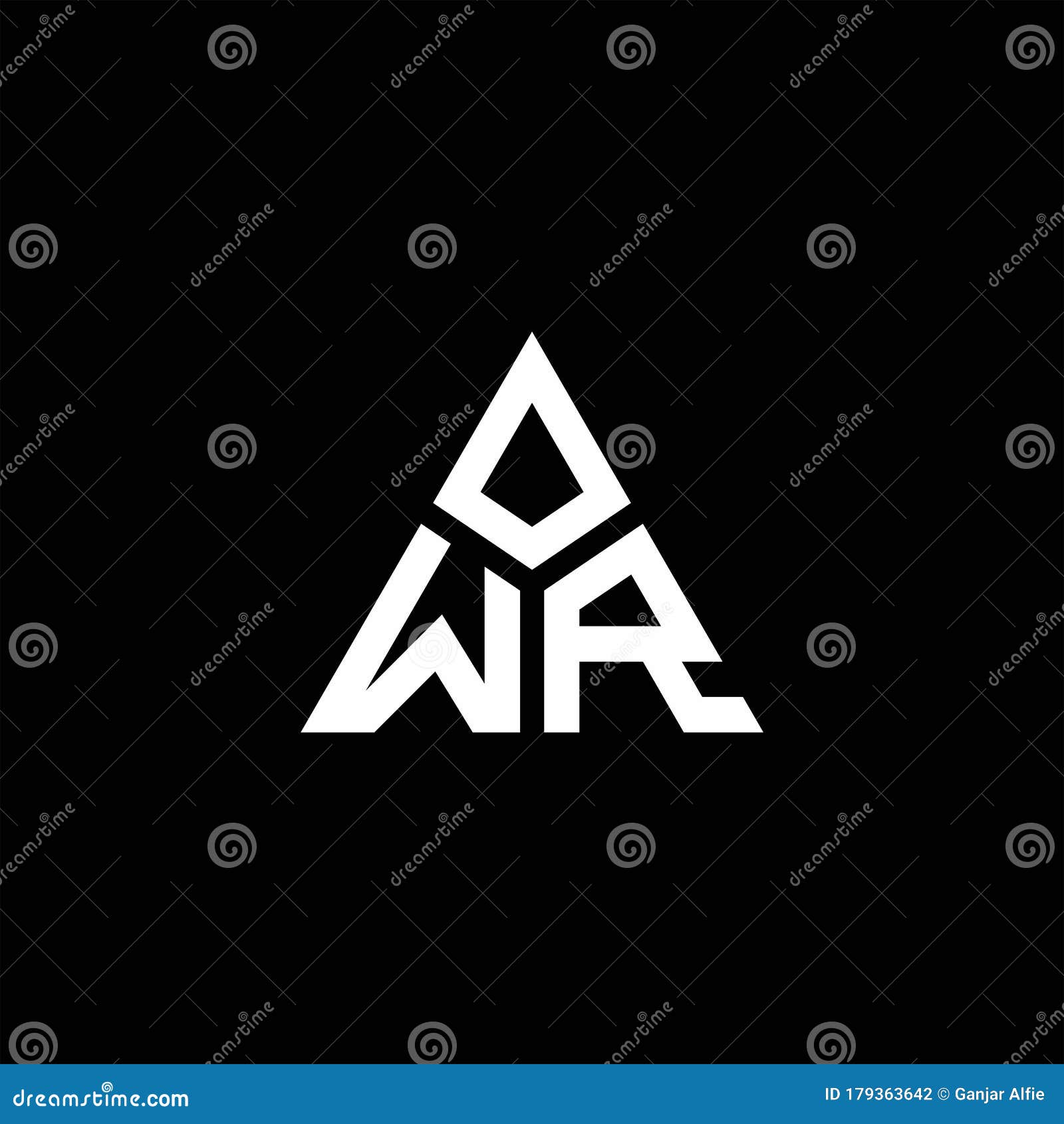 WR Monogram Logo with 3 Pieces Shape Isolated on Triangle Stock Vector ...