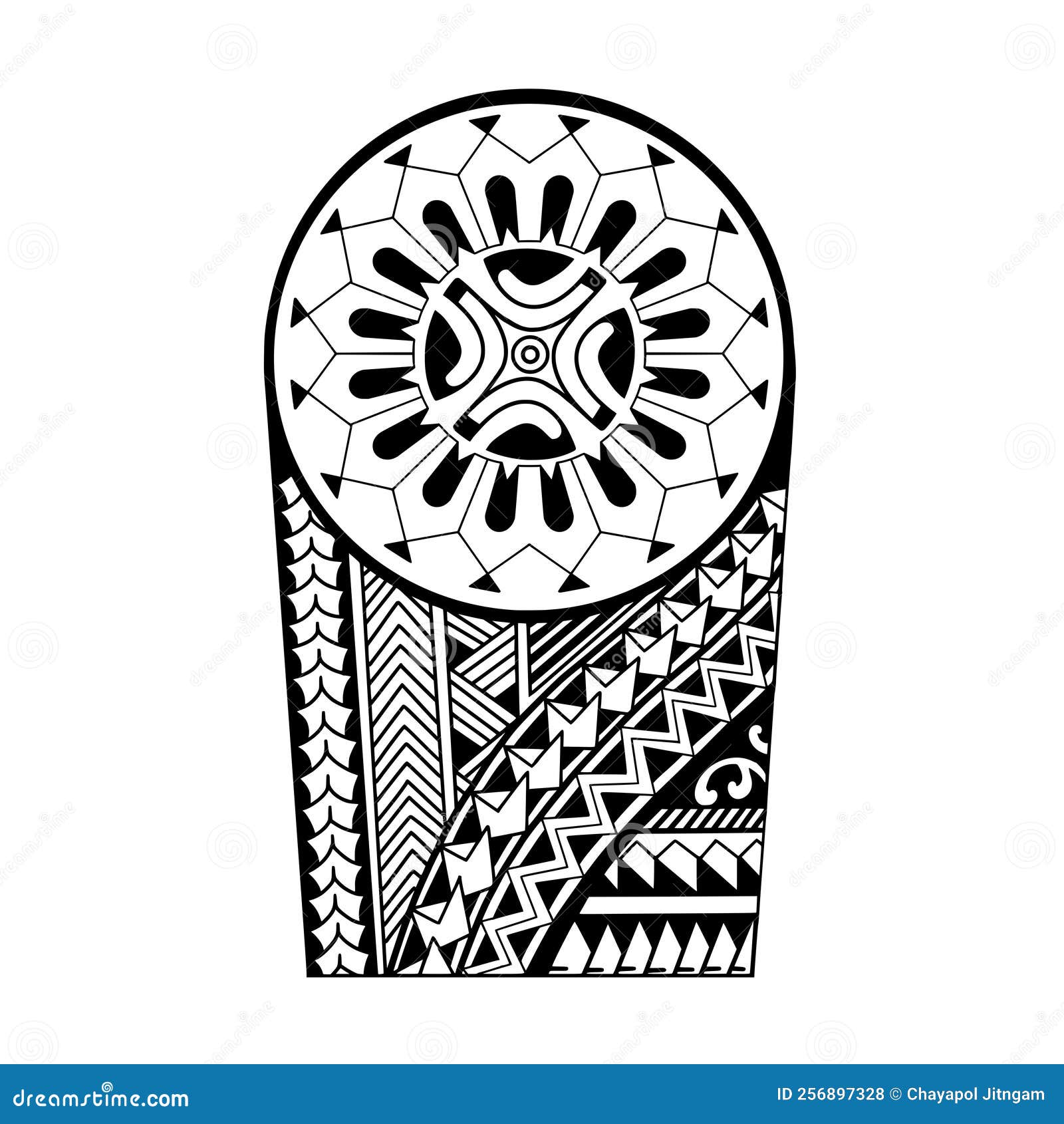 Wrap Around Arm Polynesian Tattoo Design. Stock Vector - Illustration ...