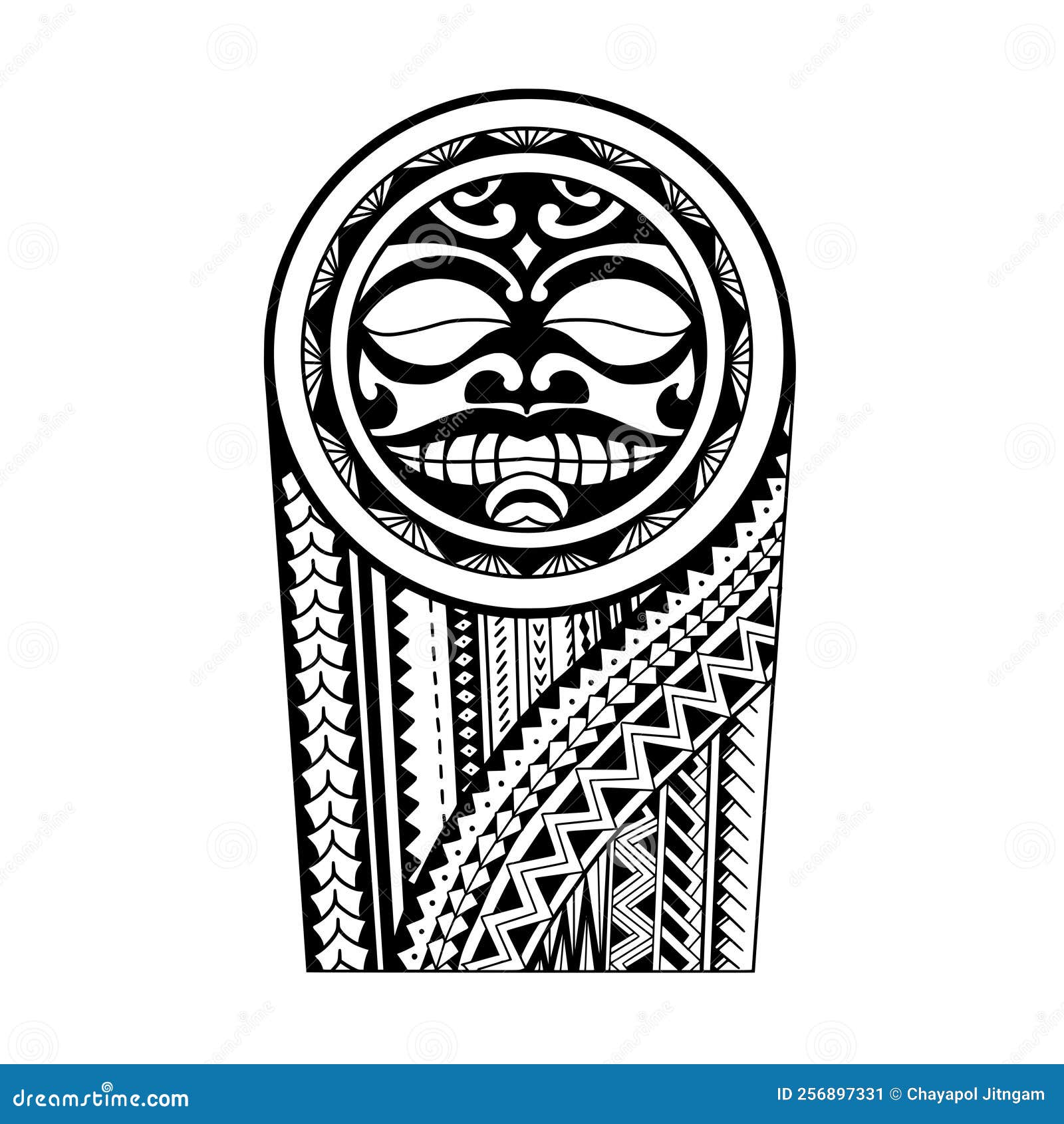 Wrap Around Arm Polynesian Tattoo Design. Stock Vector - Illustration ...